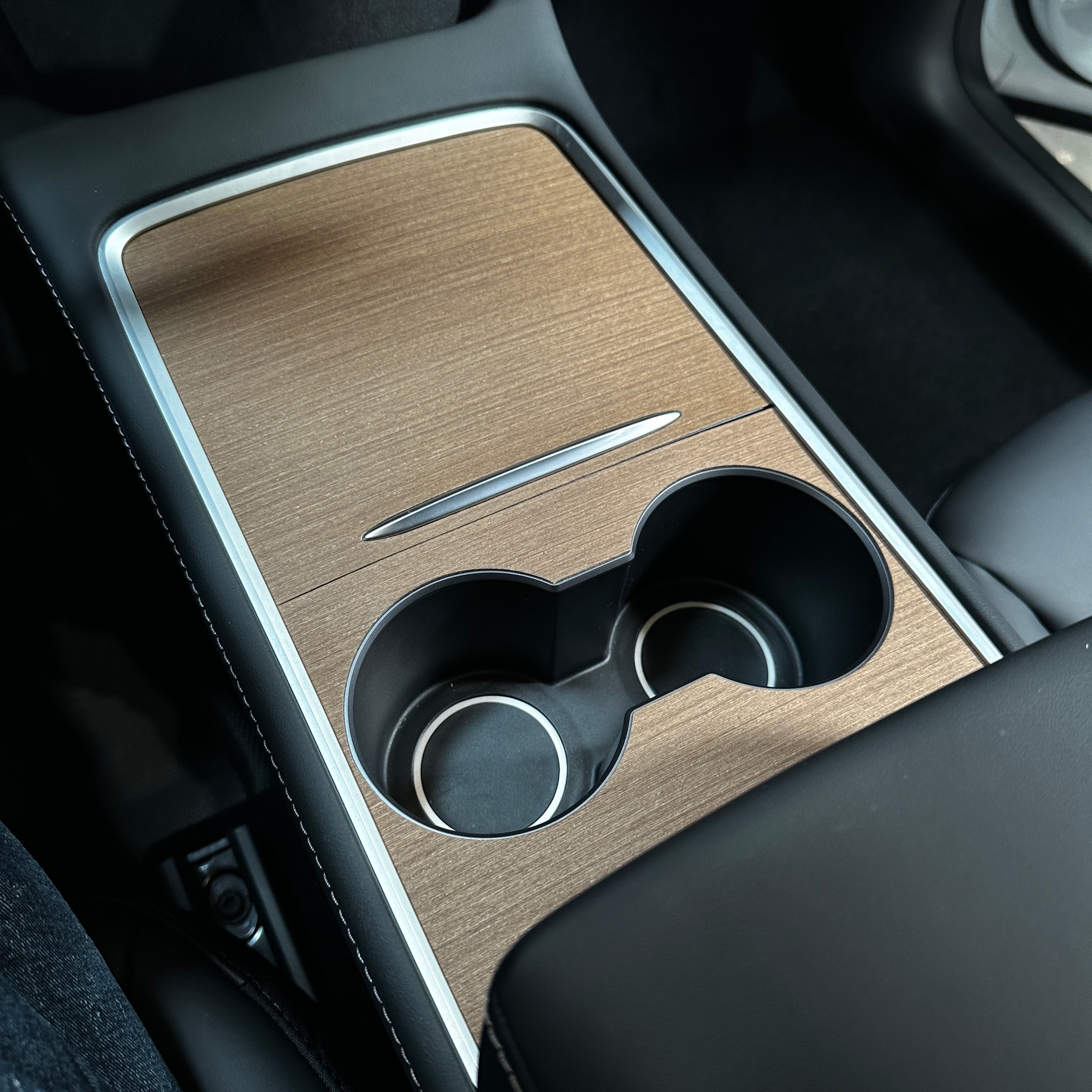 Model 3 & Y Center Console Overlays - Flat Open-Pore Wood (Gen. 2) - V ...