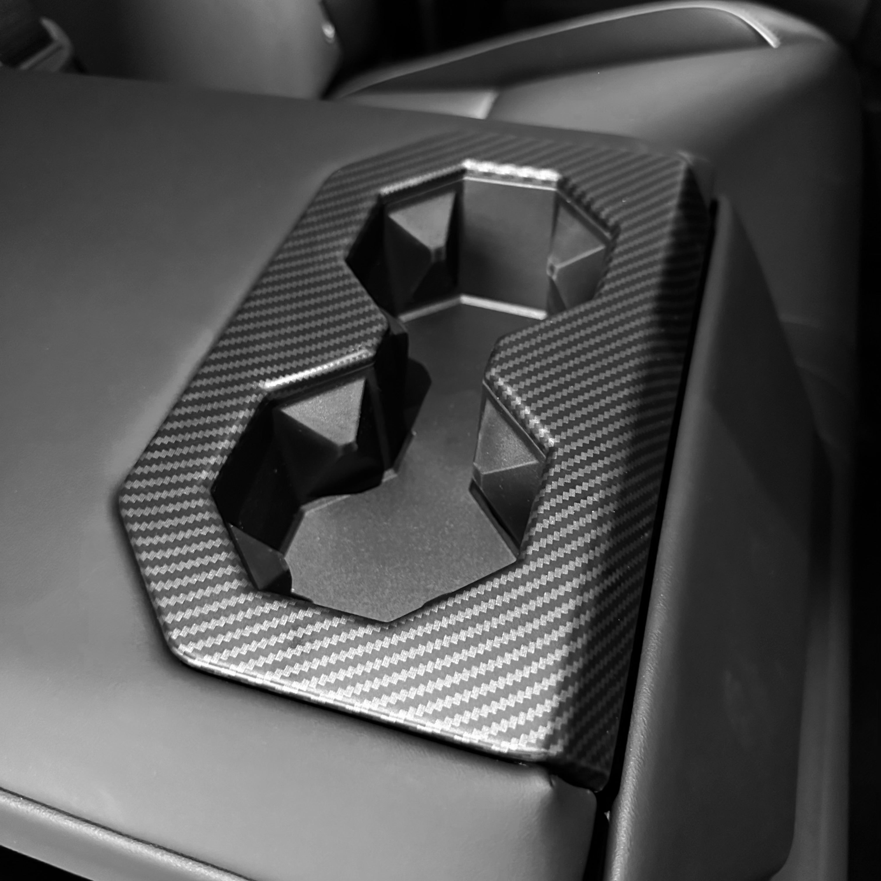 Cybertruck Rear Cupholder Cover – Hydro Carbon Fiber ABS – RPM TESLA ...