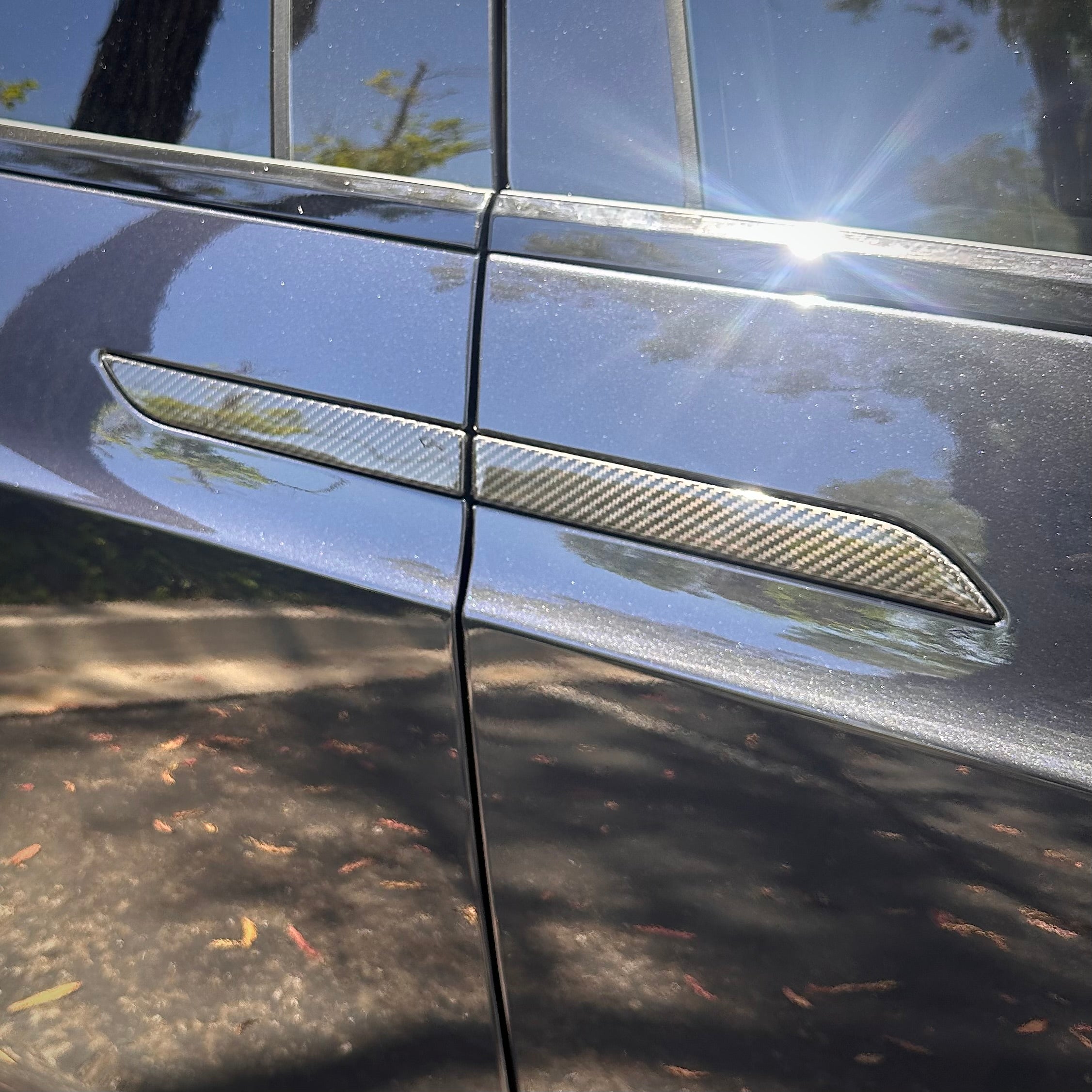Model X Door Handle Overlay - Real Dry Molded Carbon Fiber (Set of 4 ...