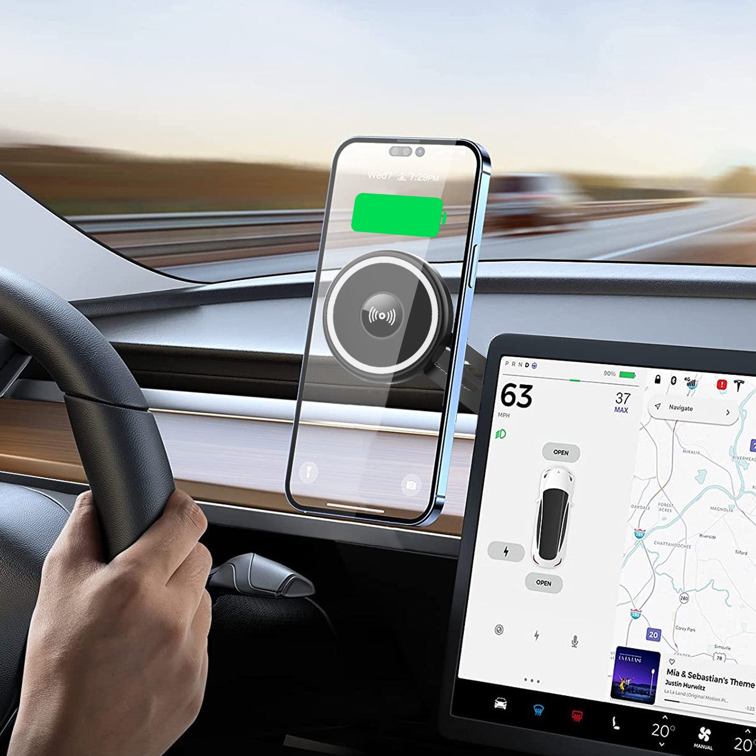 Model 3 & Y Hideaway MagSafe 15W Fast Charging Phone Mount – RPM TESLA ...