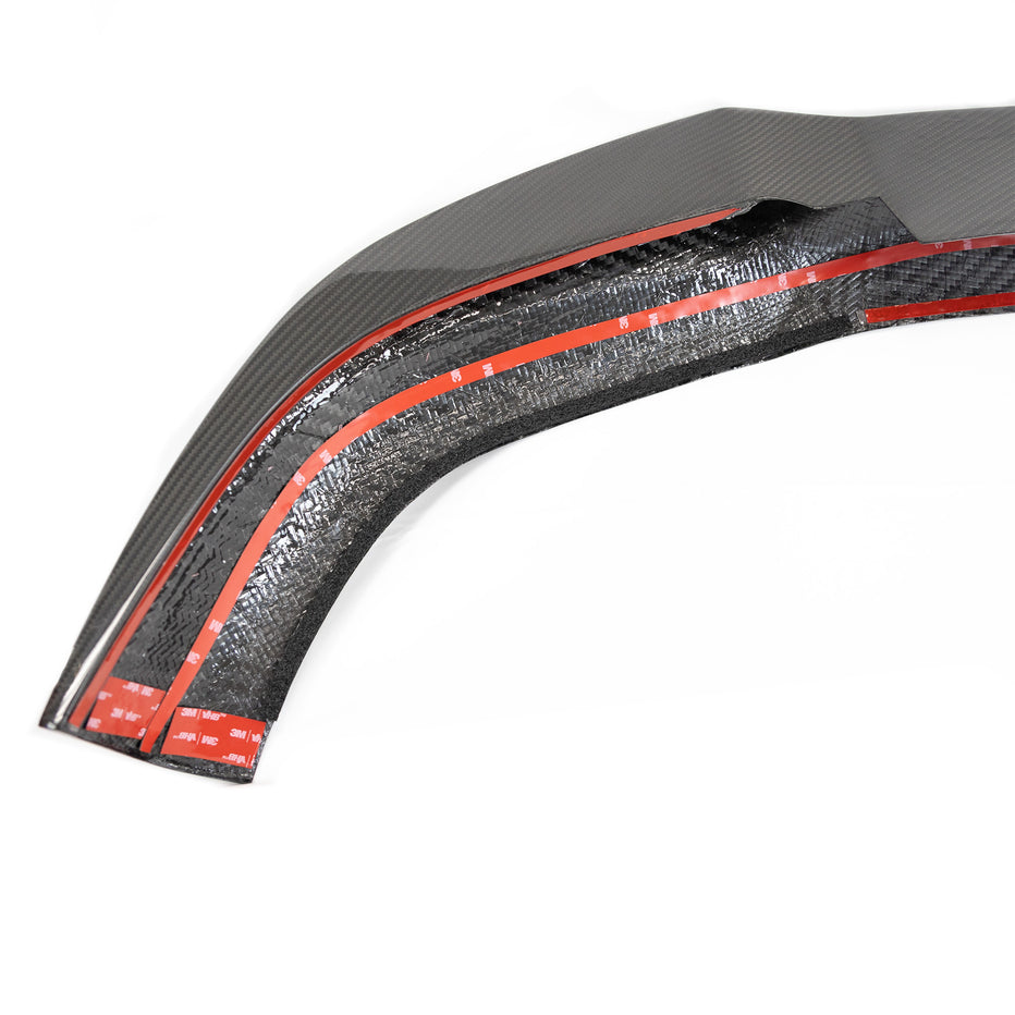 2022+ | Model X Colossal Front Lip Overlay Spoiler - Real Dry Molded C ...