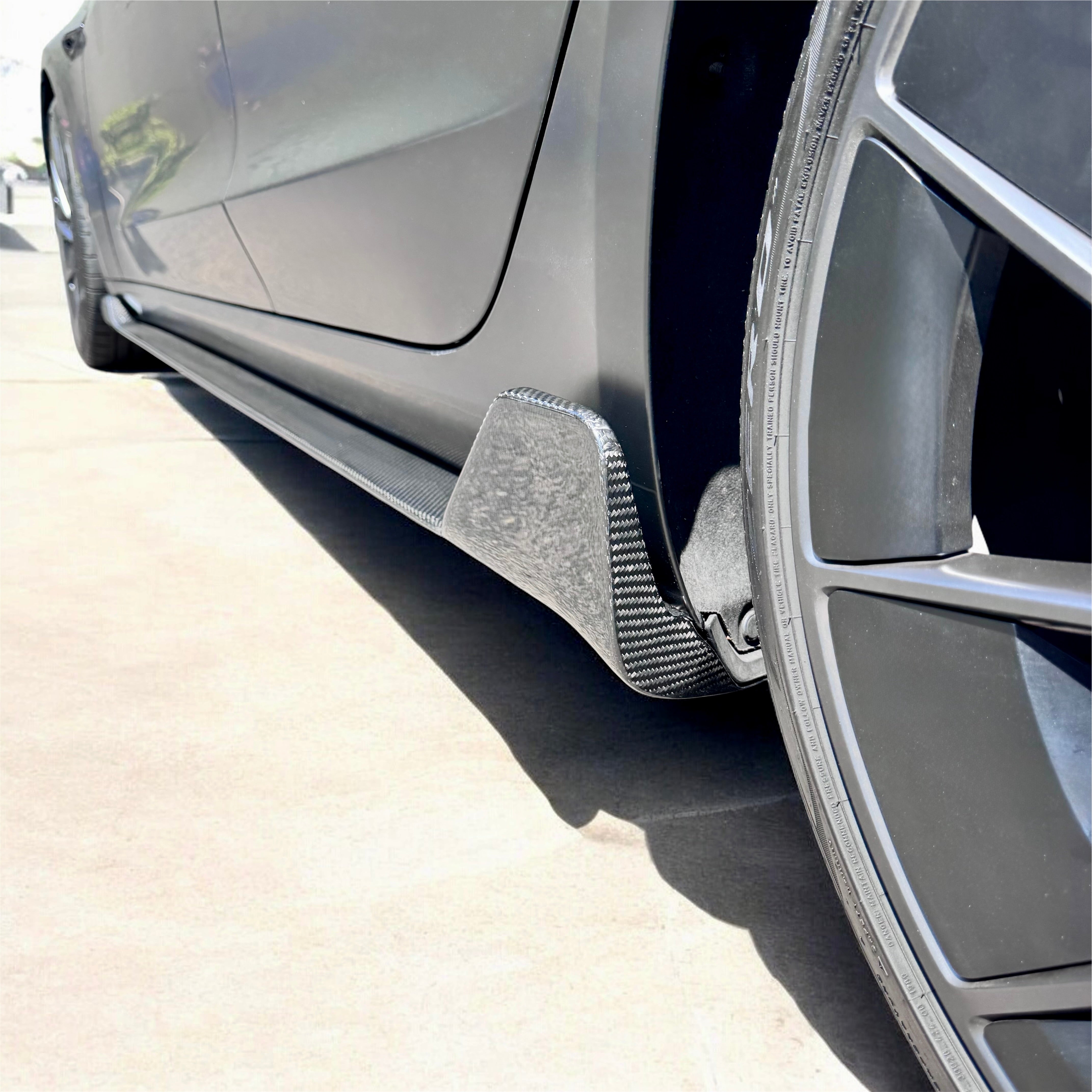 2017+ | Model 3 Colossal Side Skirt Overlays - Real Dry Molded Carbon ...
