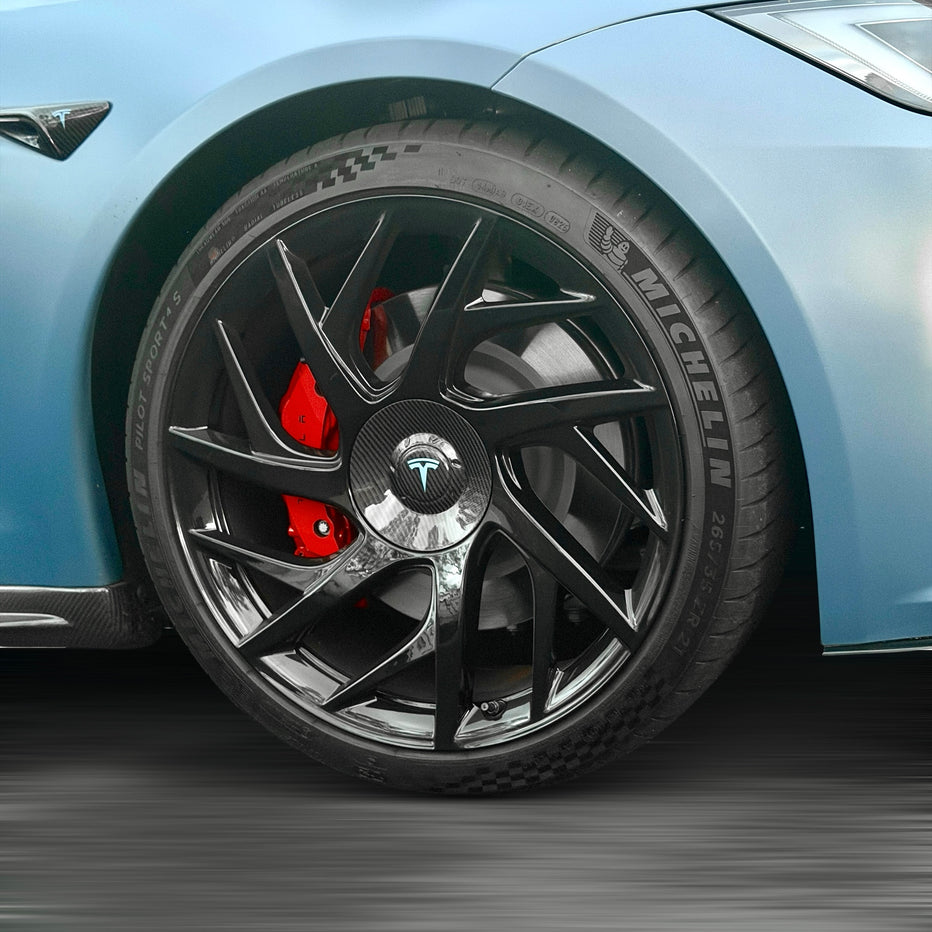 2026+ | Model S - 21" Velarium Center Wheel Hubs - Real Molded Carbon ...