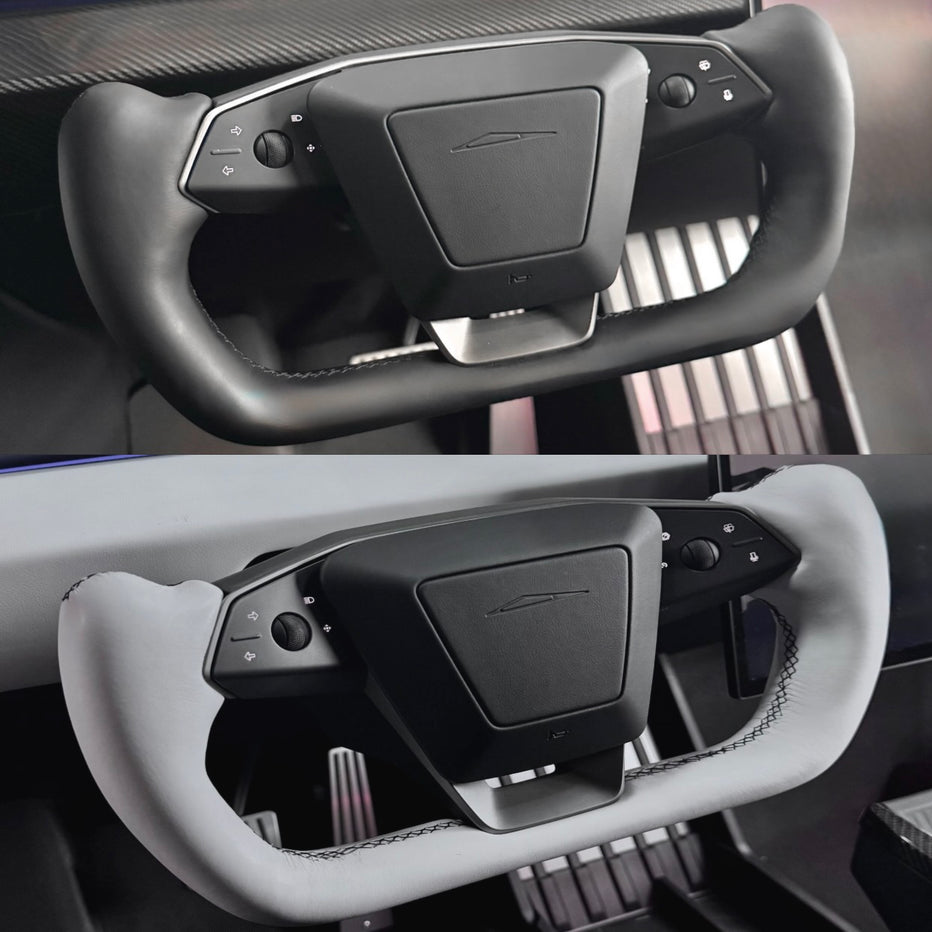 Cybertruck Heated Napa Leather Yoke Steering Wheel – OEM Core – RPM ...