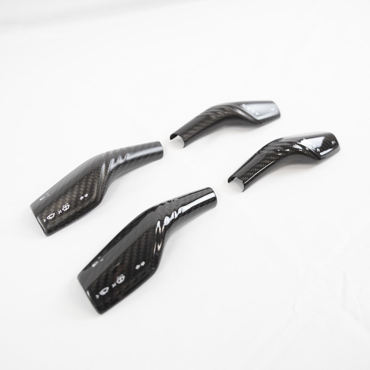 Model 3 & Y Turn Signal Stalk Covers Threaded Style - Real Molded Carb ...