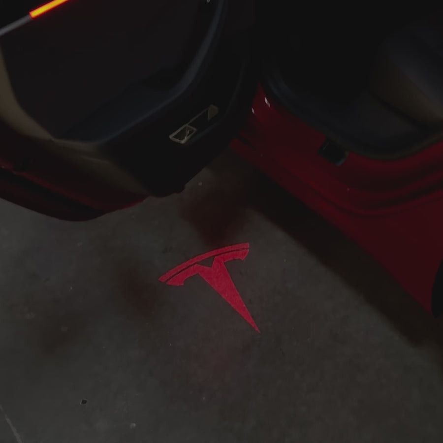 TESLA T Logo Color Changing Puddle Lights with Glass Projector Lamp (1 ...