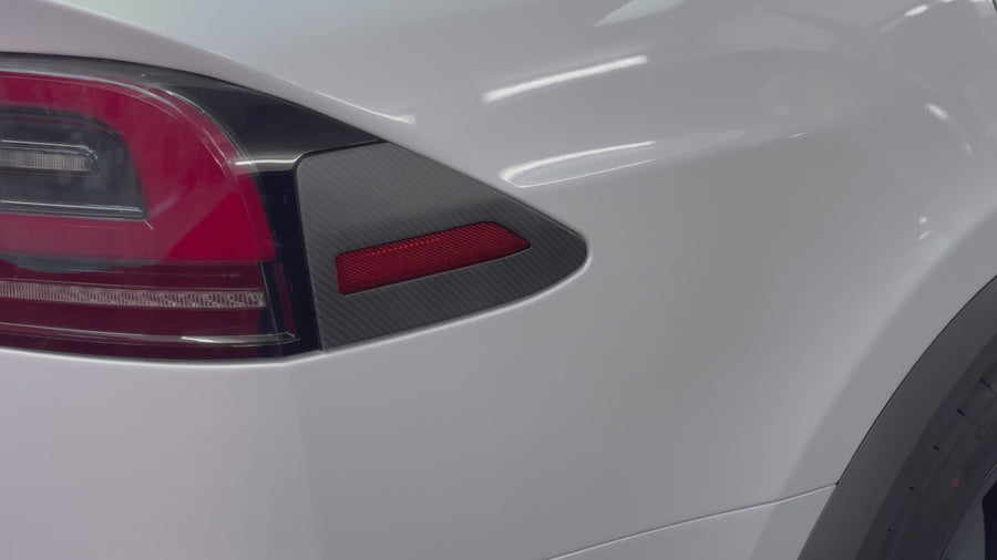 2023+ | Model X Charging Port Overlay (1 Pair) - Real Dry Molded Carbo ...