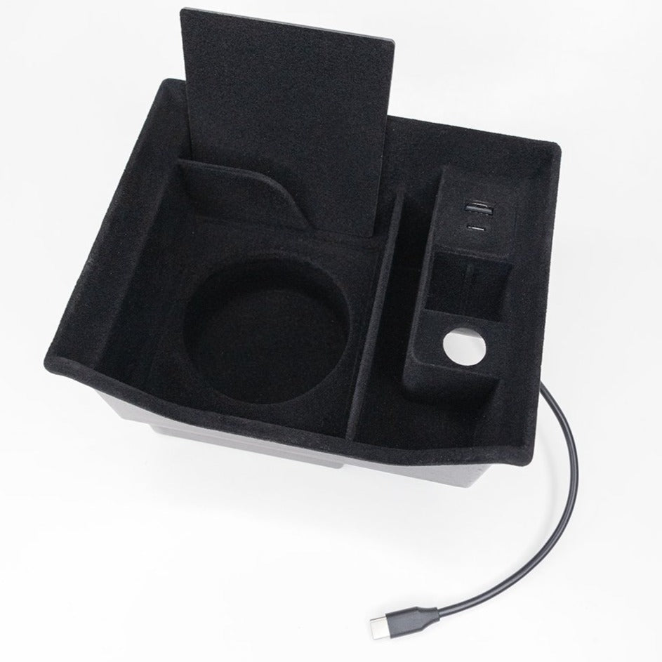 Model 3 & Y Center Console Tray with Cup Holder & 2 USB Ports (Gen. 2 ...