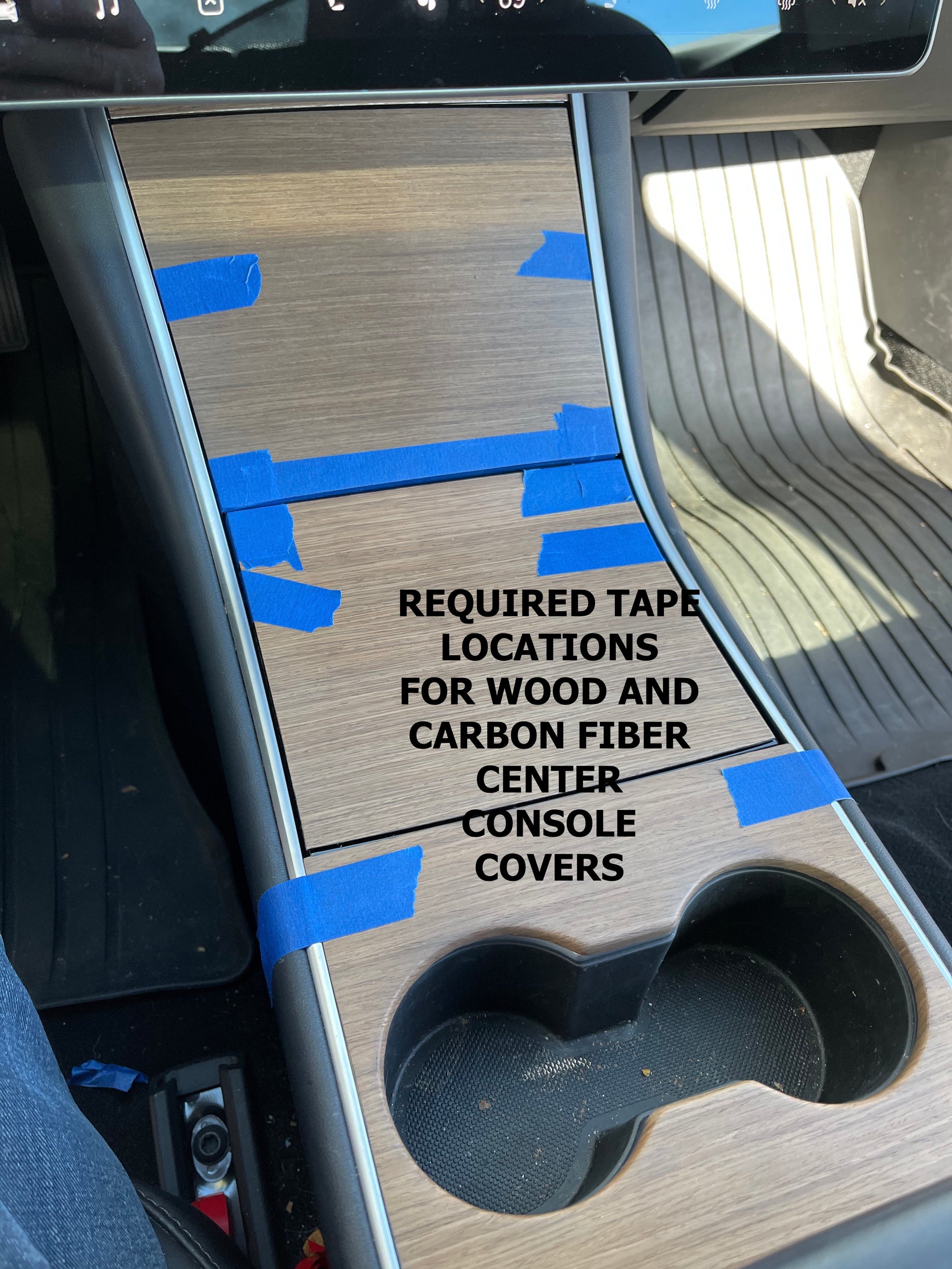 Model 3 & Y Center Console Overlays (Gen. 1) - Real Open-Pore Wood Ven ...