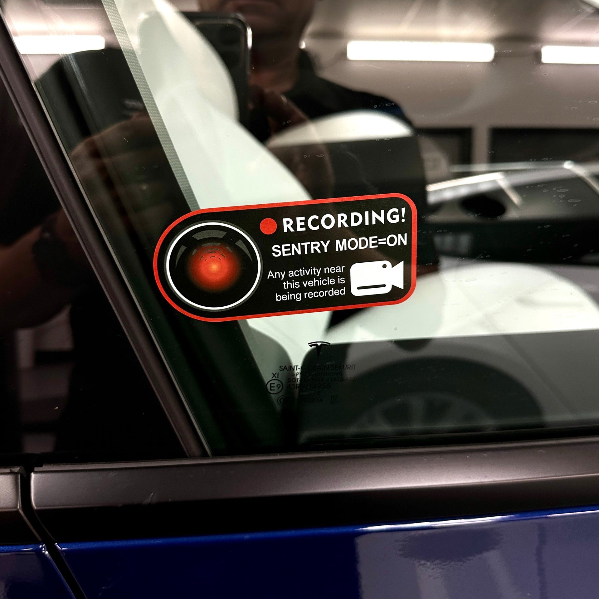 Sentry Mode Recording Window Sticker ( 1 Pair ) – RPM TESLA Aftermarket ...