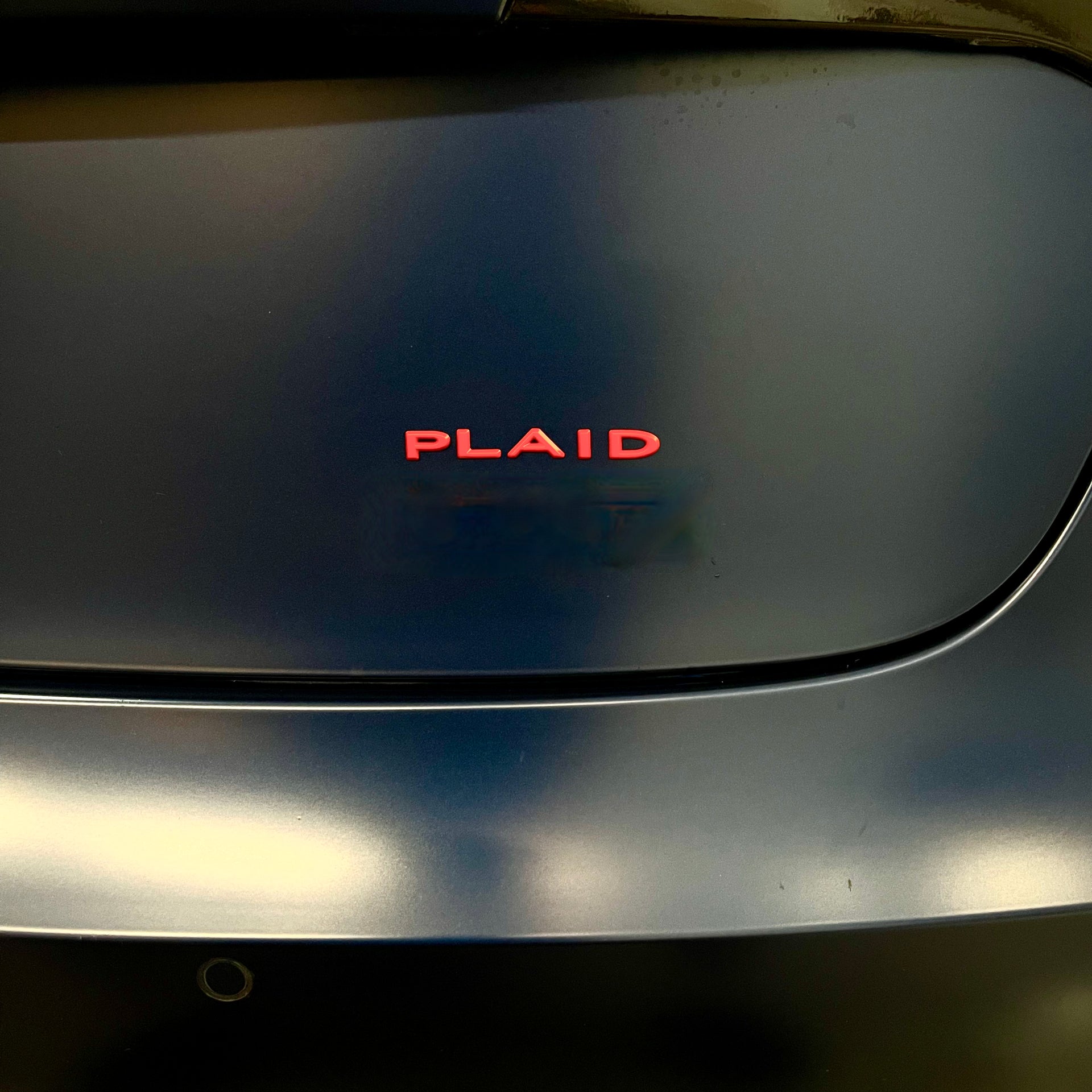 PLAID Badge Trunk Emblems - Black, Chrome, or Red Color – RPM TESLA ...
