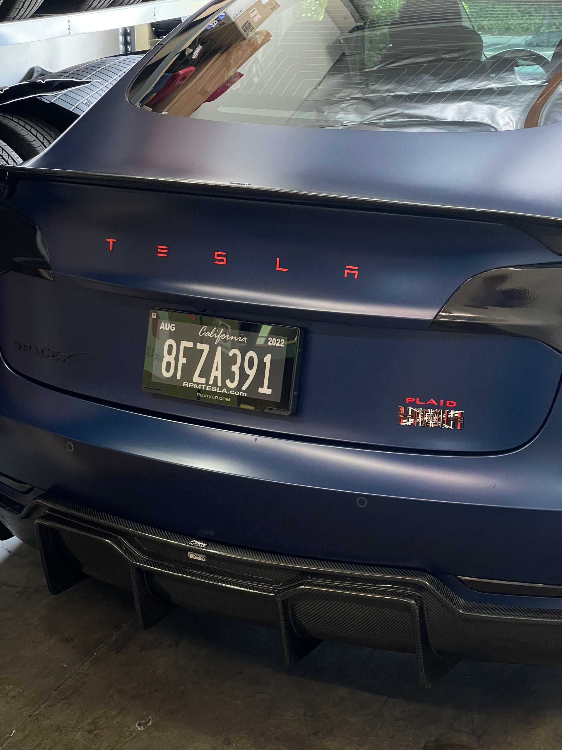 PLAID Badge Trunk Emblems - Black, Chrome, or Red Color – RPM TESLA ...