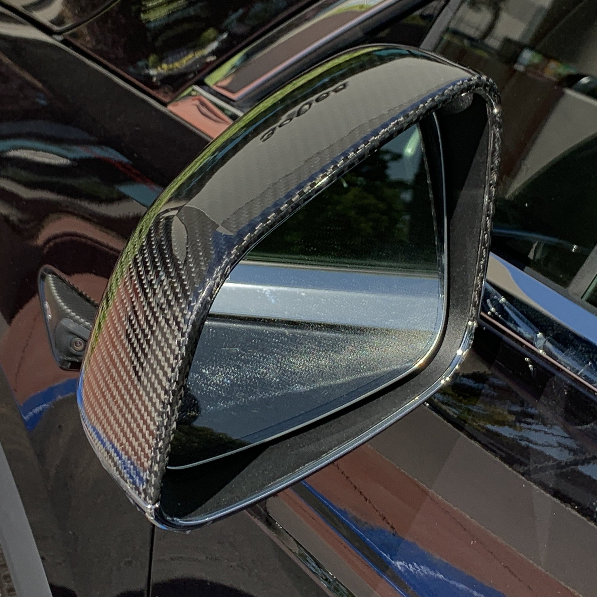 Model X Side View Mirror Overlay Cap Covers (1 Pair) - Real Dry Molded ...