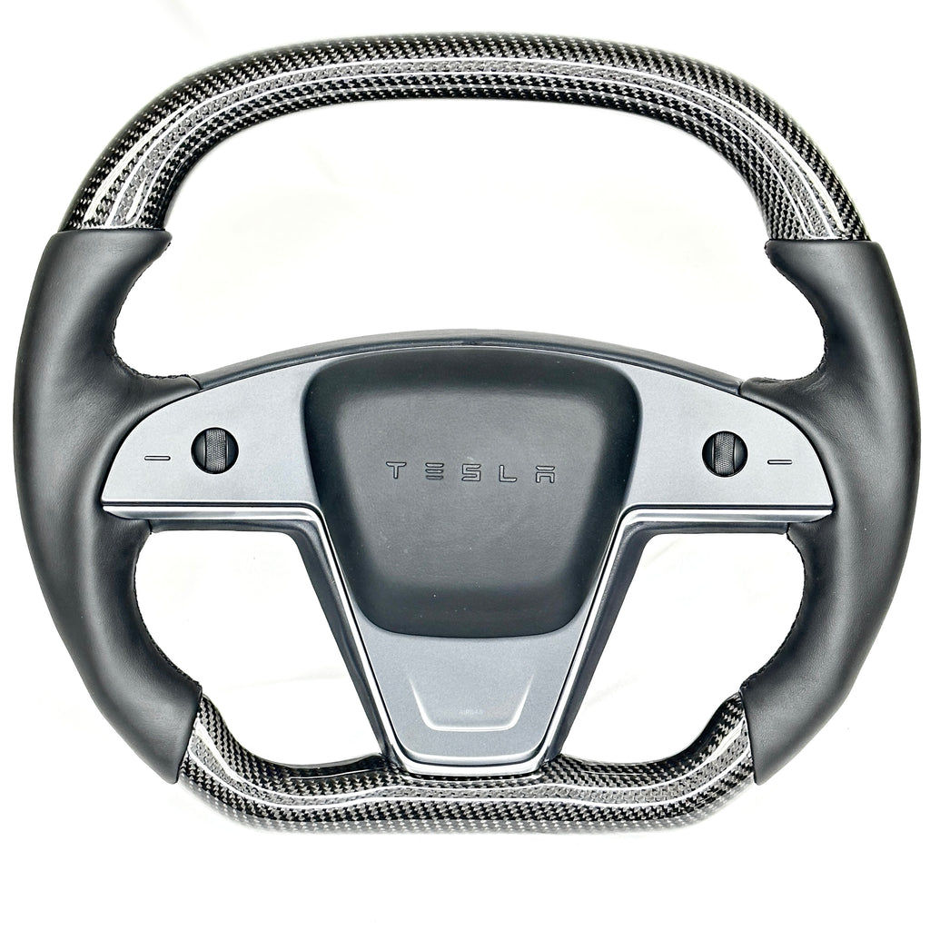 2021-2023 Model S & X Sport Steering Wheel Horizontal Top & Bottom- Re ...