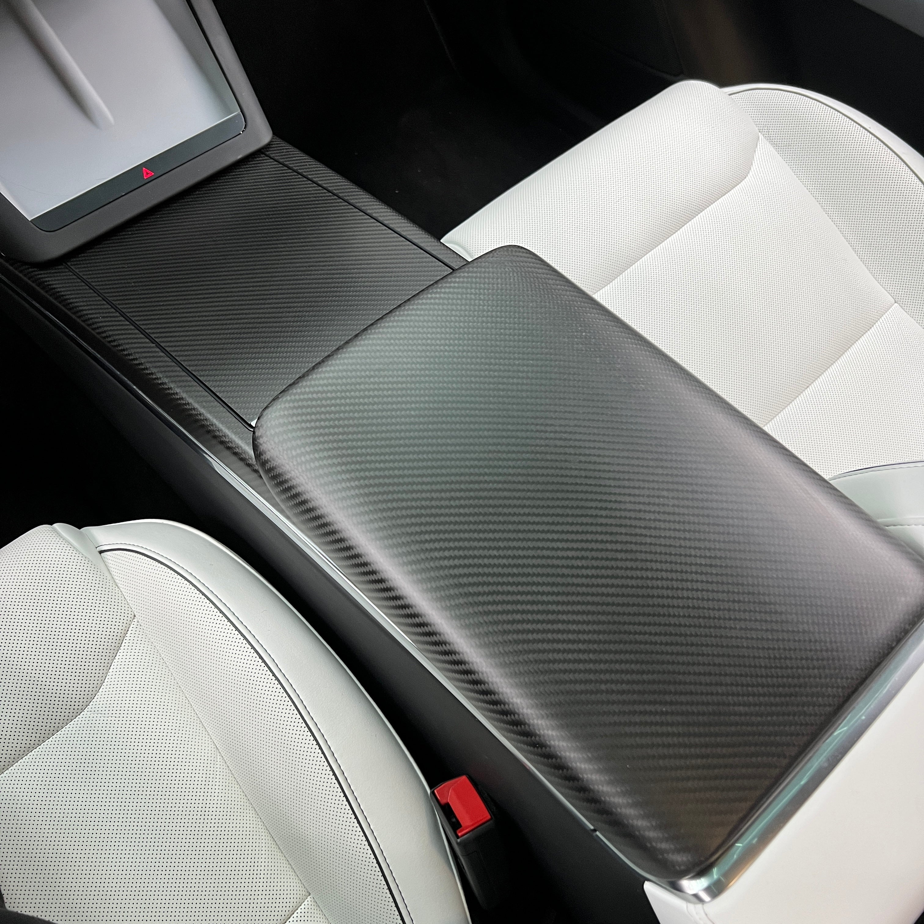 2021+ | Model S & X Center Console Armrest Overlay - Real Molded Carbo ...