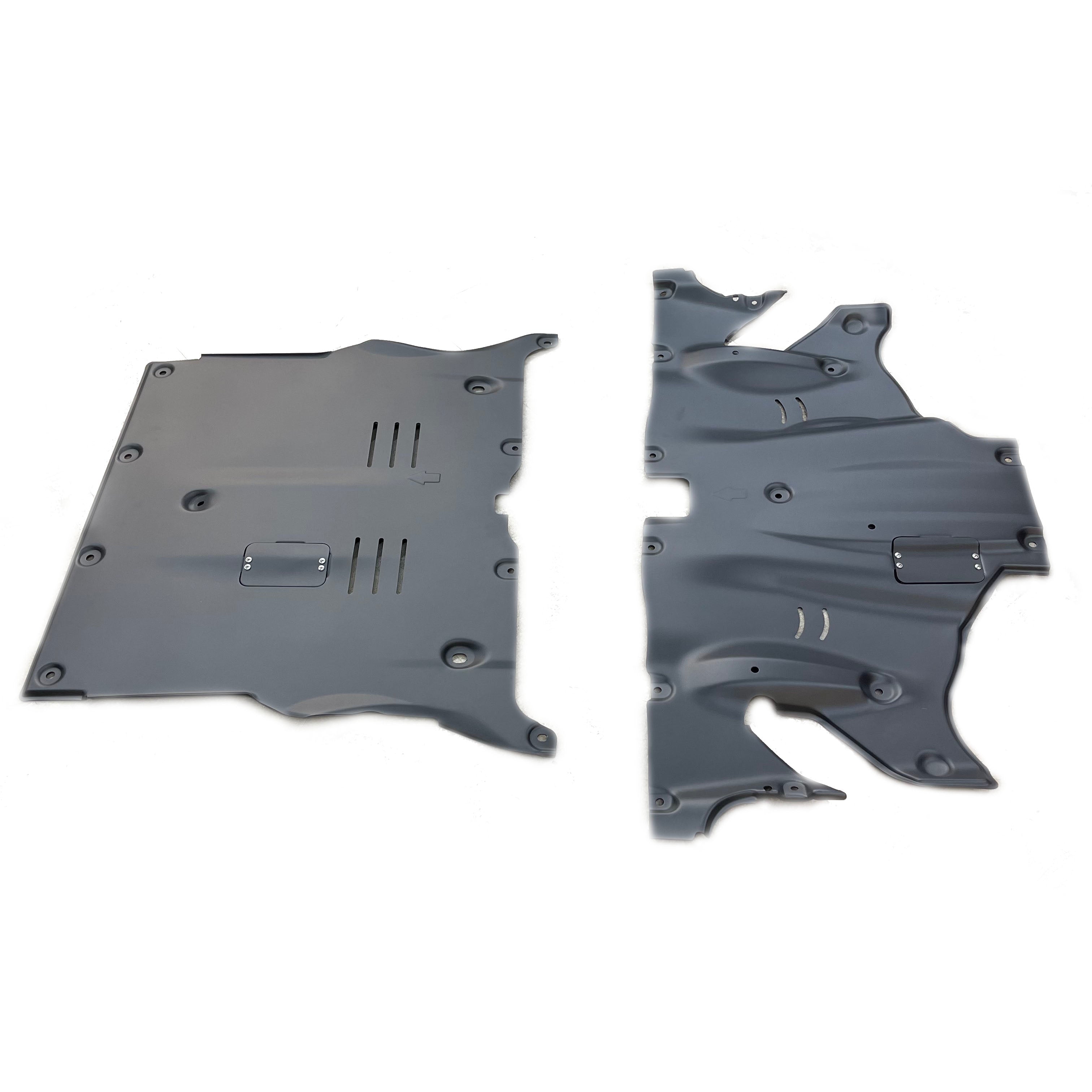 2017+ | Model 3 Skid Plates - Hydroformed Aluminum with Road Noise Red ...