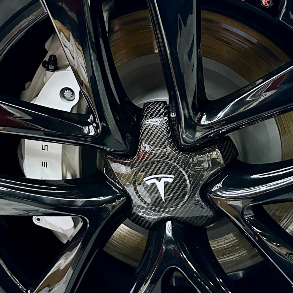 2021 - 2025 | Model S - 21" Arachnid Center Wheel Hubs - Real Molded C ...