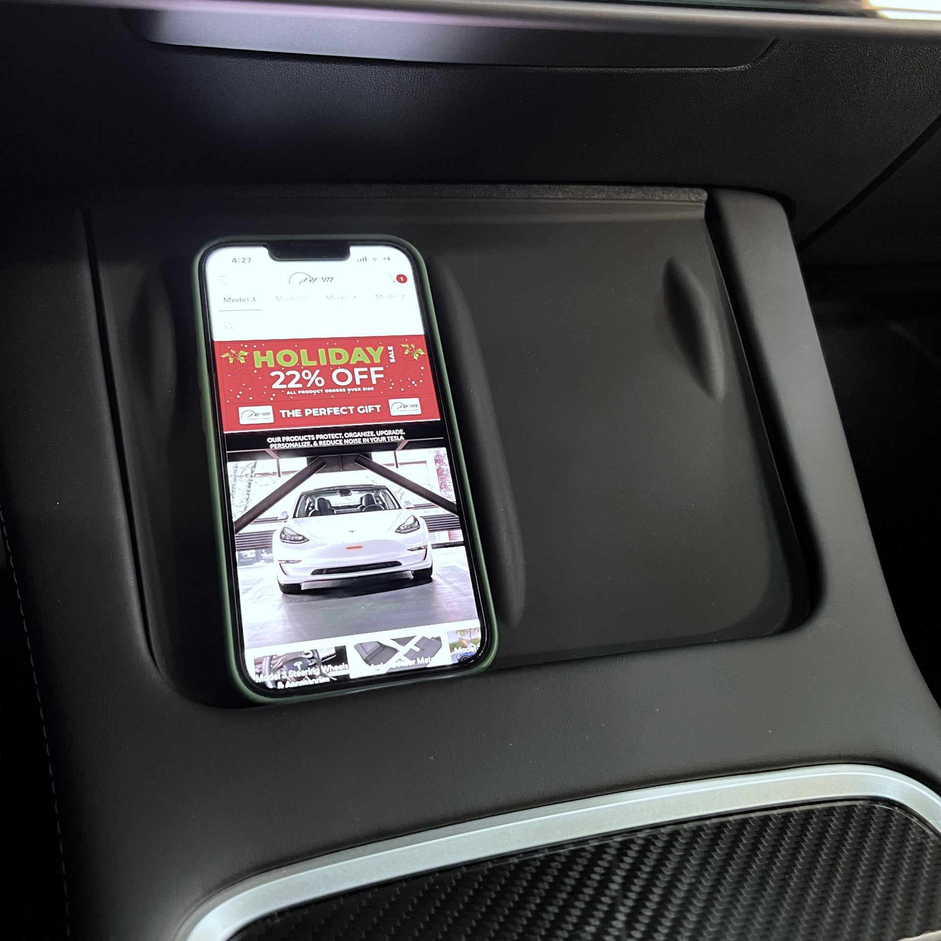 Model 3 & Y Charging Dock Silicone Rubber Liner (Gen. 2) - Black or Wh ...