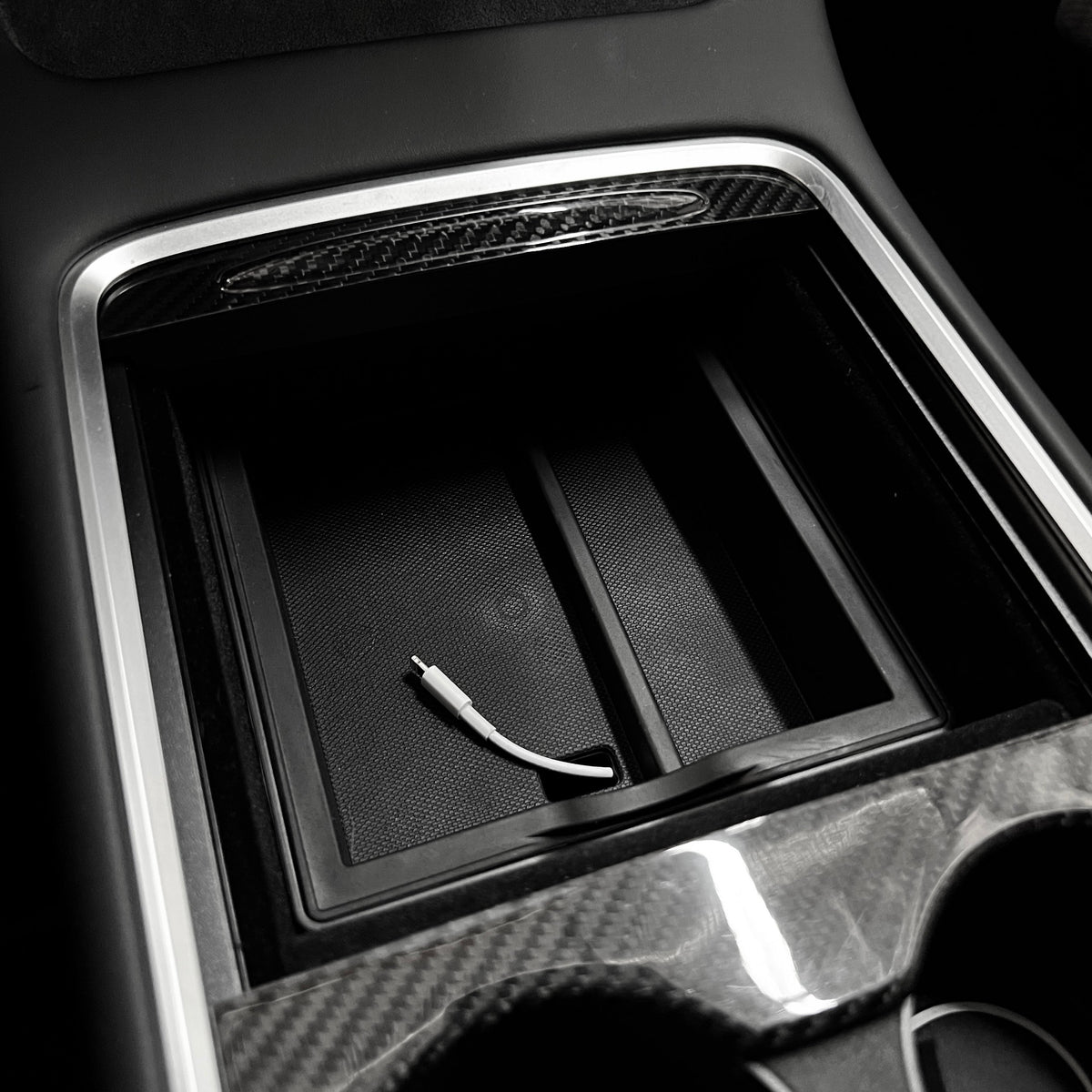 Model 3 & Y Lined Center Console Sliding Tray with Access Hole (Gen. 2 ...