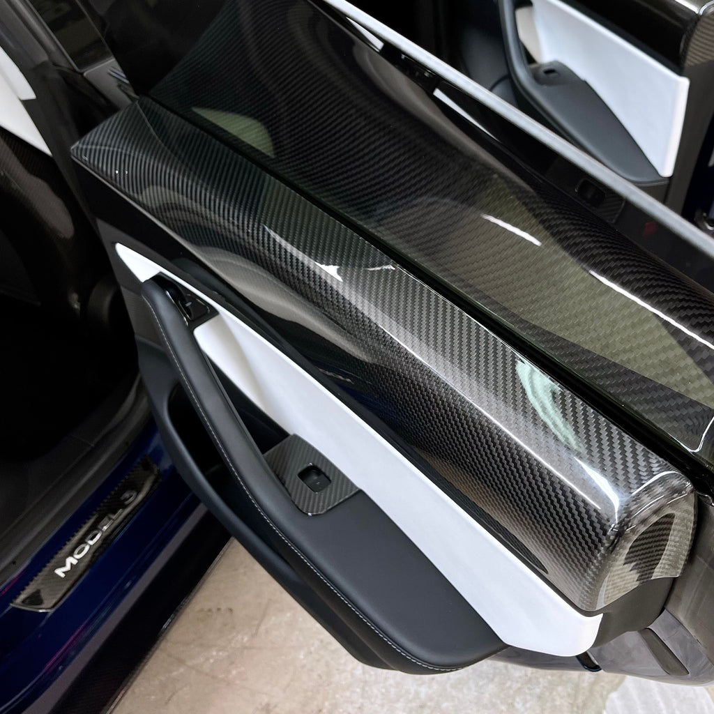 2017- 2023 | Model 3 Rear Door Panel Overlays - Real Molded Carbon Fib ...