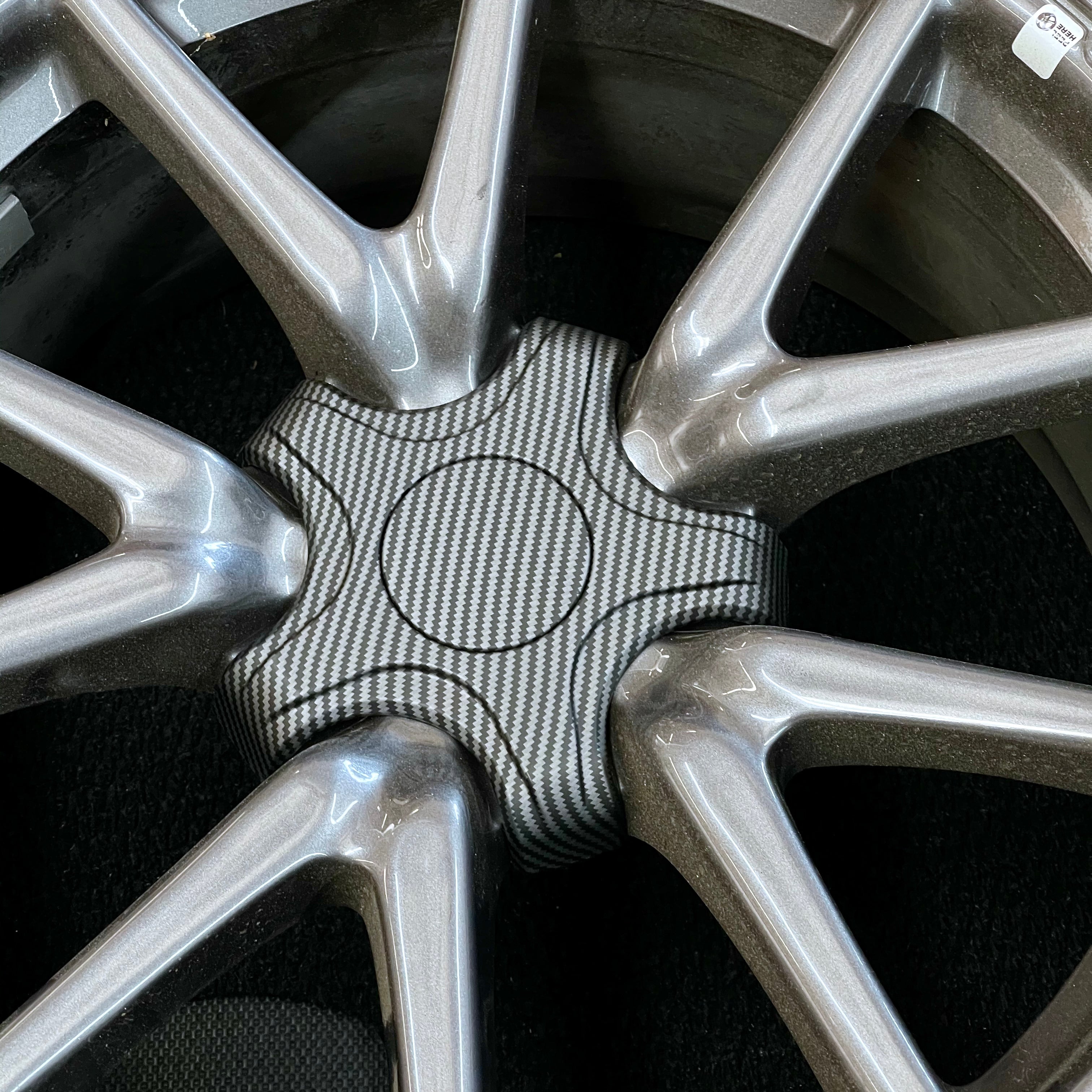 Model 3 18" Aero Wheel Center Hub Caps (Set of 4) - Hydro Carbon Fiber ...