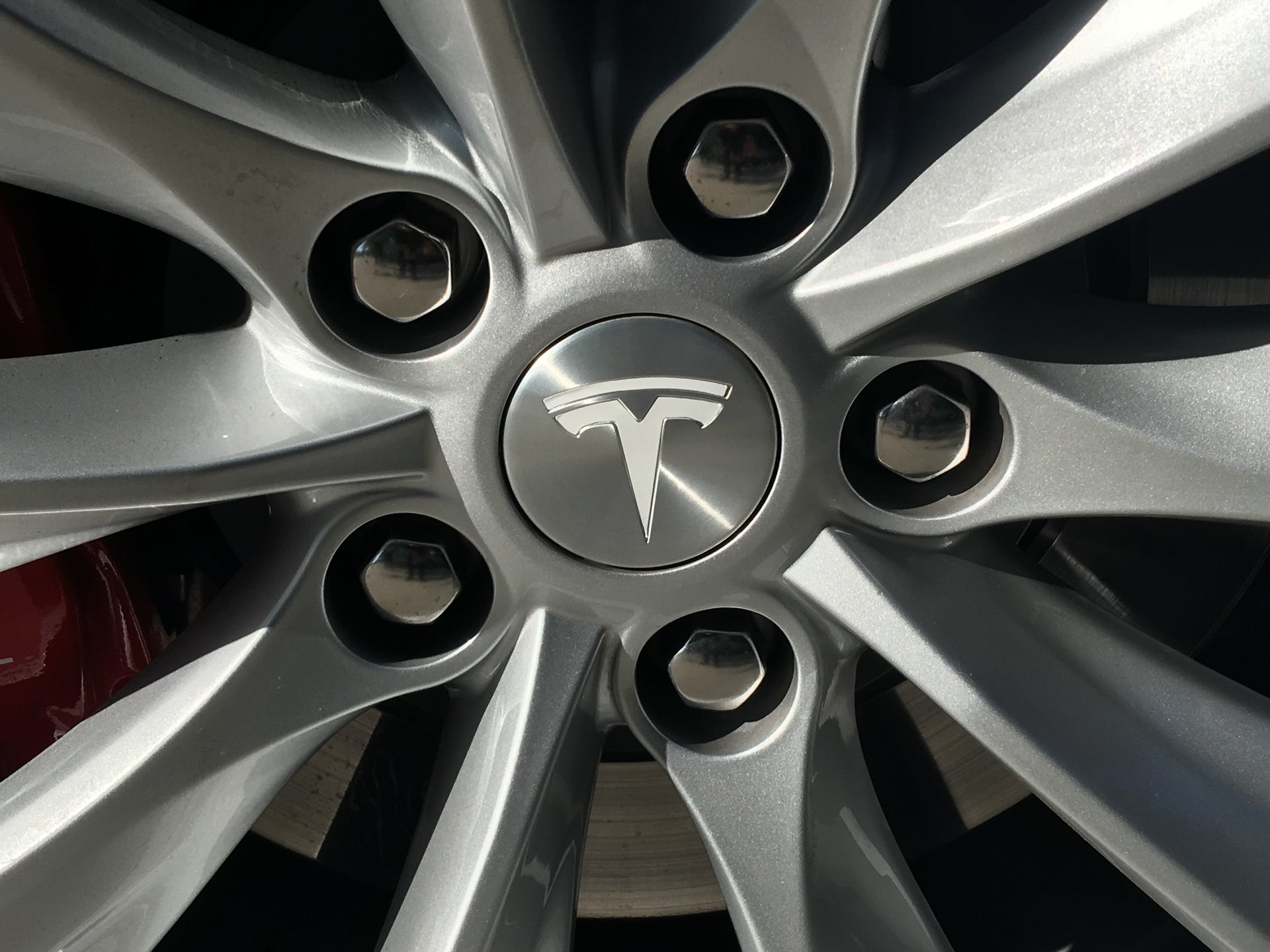Model S, 3, X & Y Center Wheel Hub Inner T Vinyl Decal Wrap (5 Piece ...