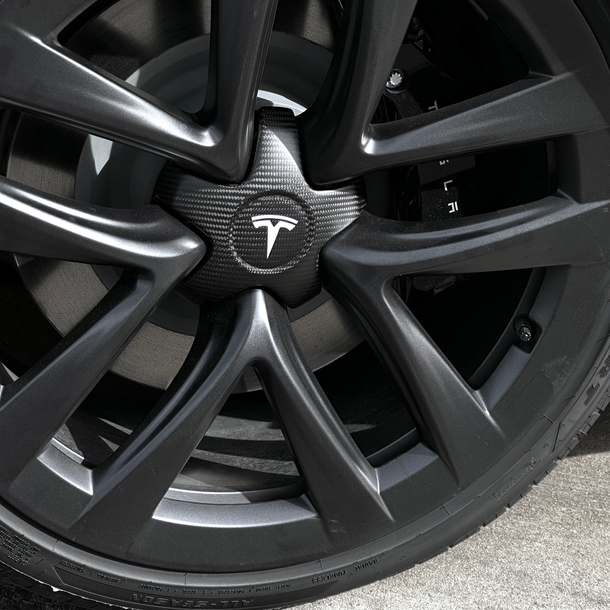 2021+ | Model S - 21" Arachnid Center Wheel Hubs - Real Molded Carbon ...