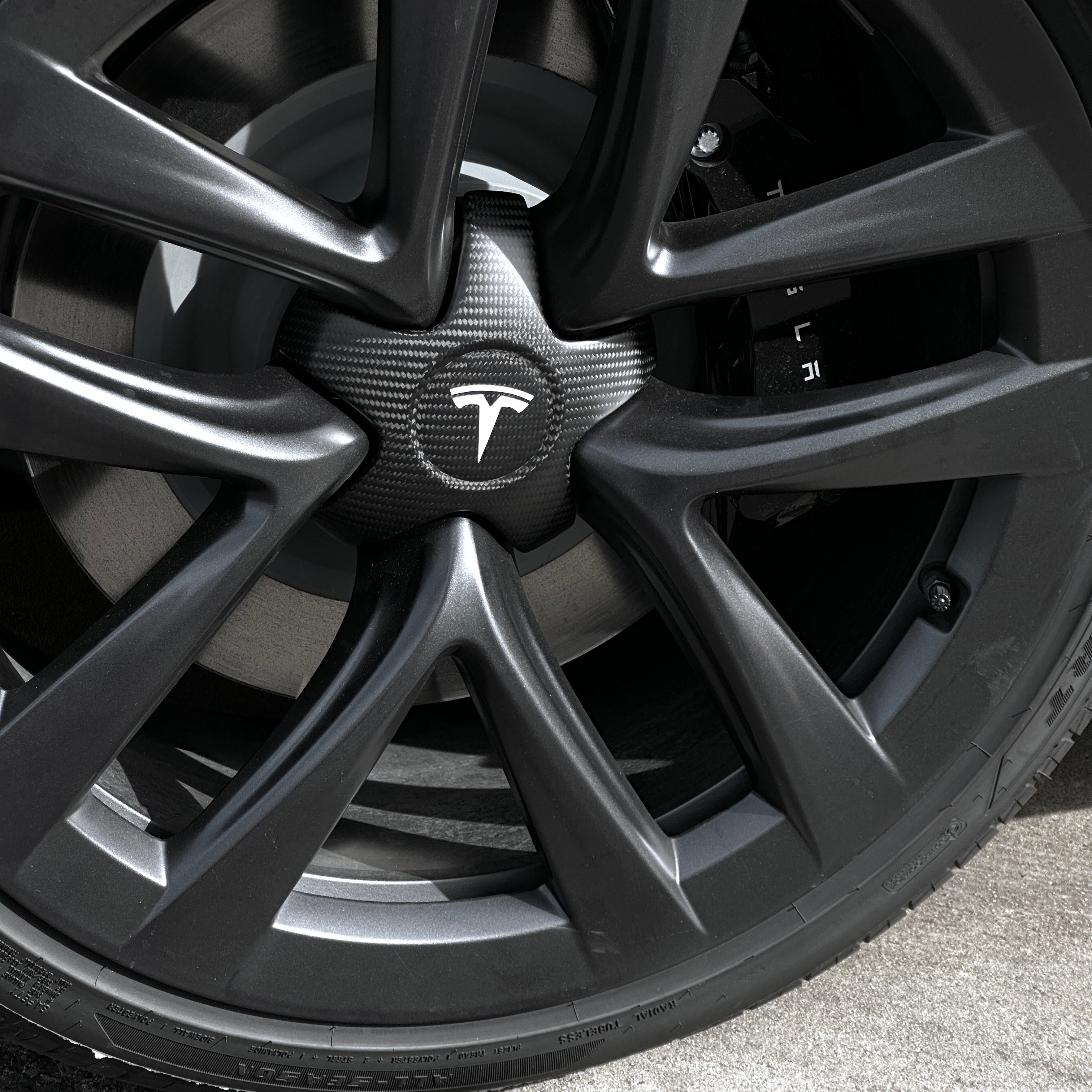 2021 - 2025 | Model S - 21" Arachnid Center Wheel Hubs - Real Molded C ...