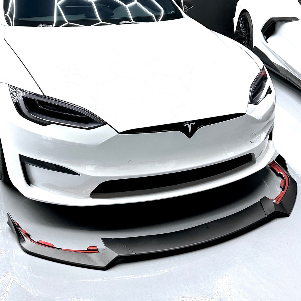 2021+ | Model S Front Lip Spoiler ABS Plastic (3 Pieces) - Variety ...