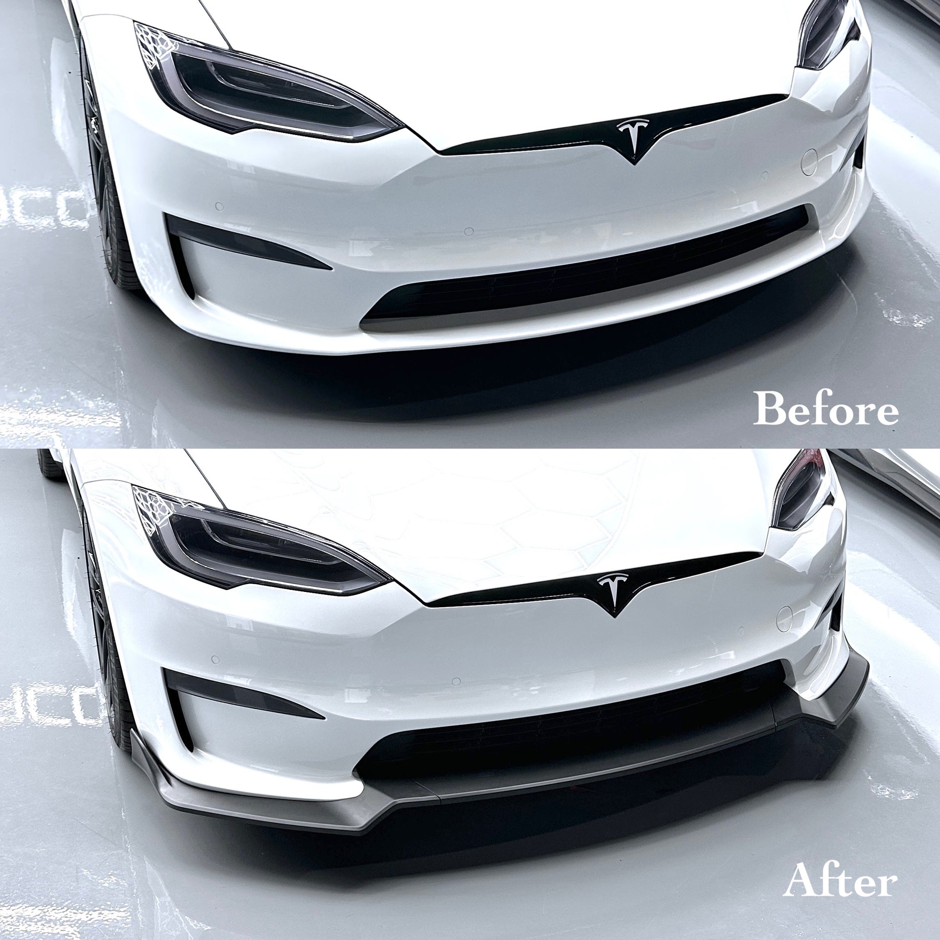 2021+ | Model S Front Lip Spoiler ABS Plastic (3 Pieces) - Variety ...
