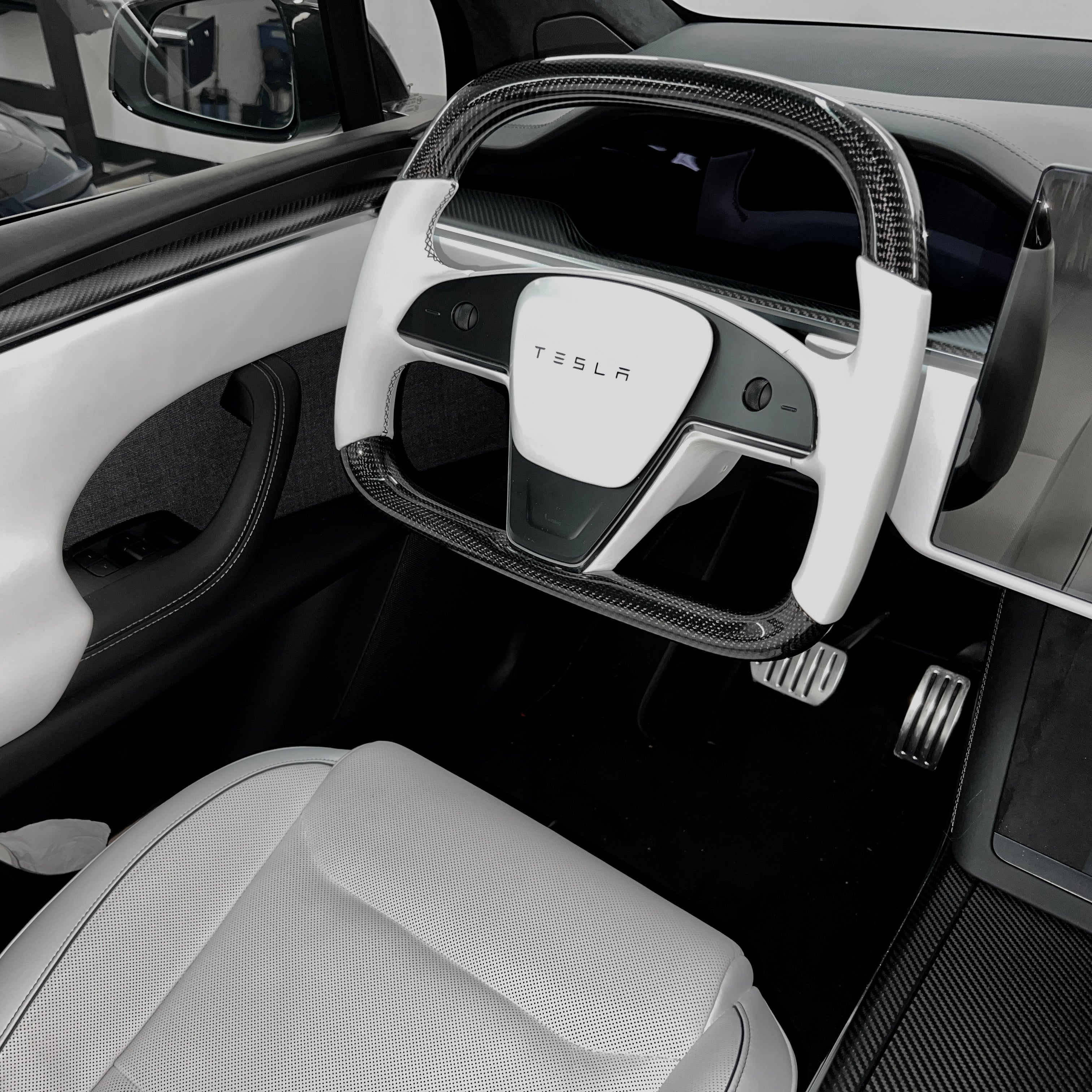 2021-2023 | Model S & X Yoke D-Round Steering Wheel - Real Molded Carb ...