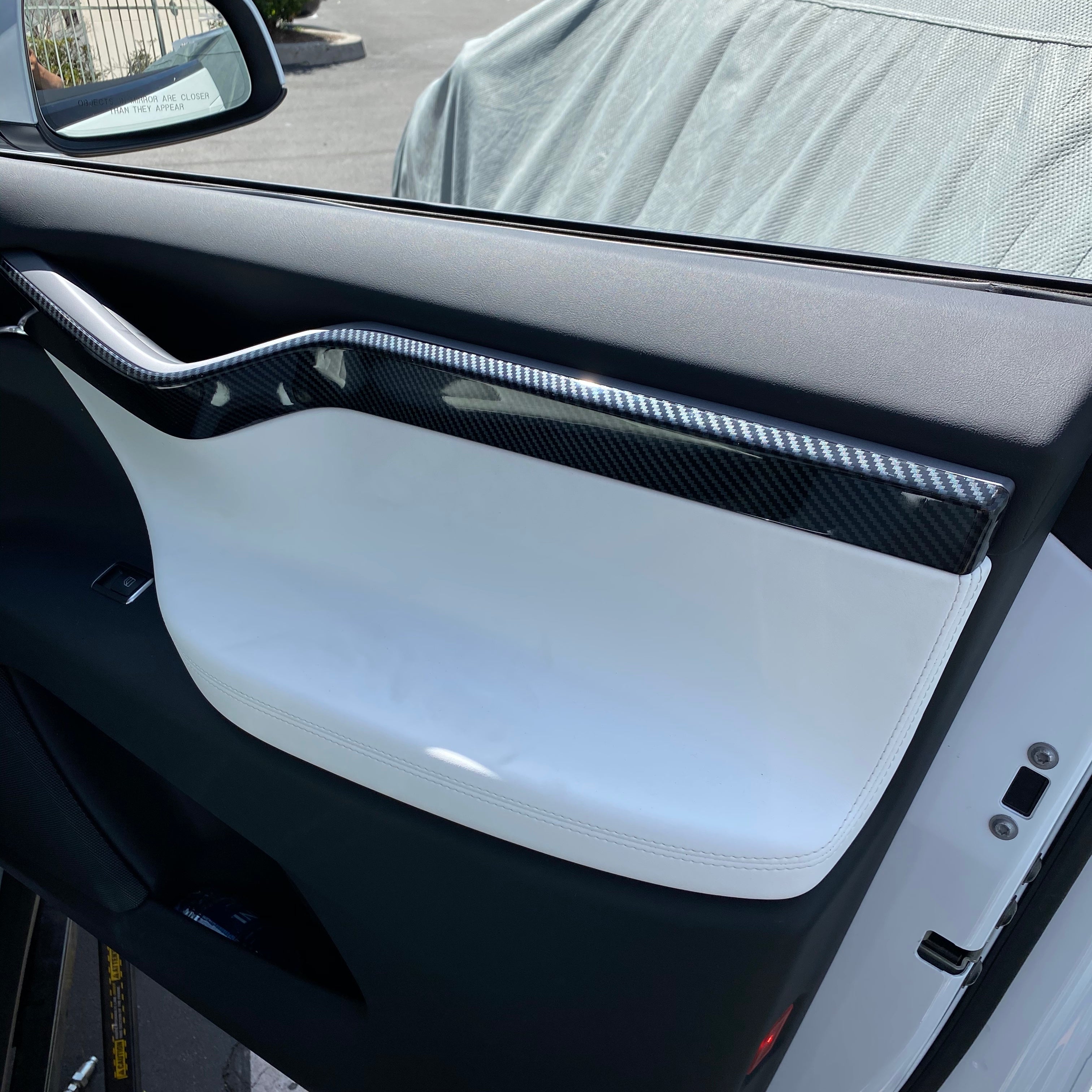 Model X Interior Door Handle Conversion Kit - Hydro Carbon Fiber Coate ...