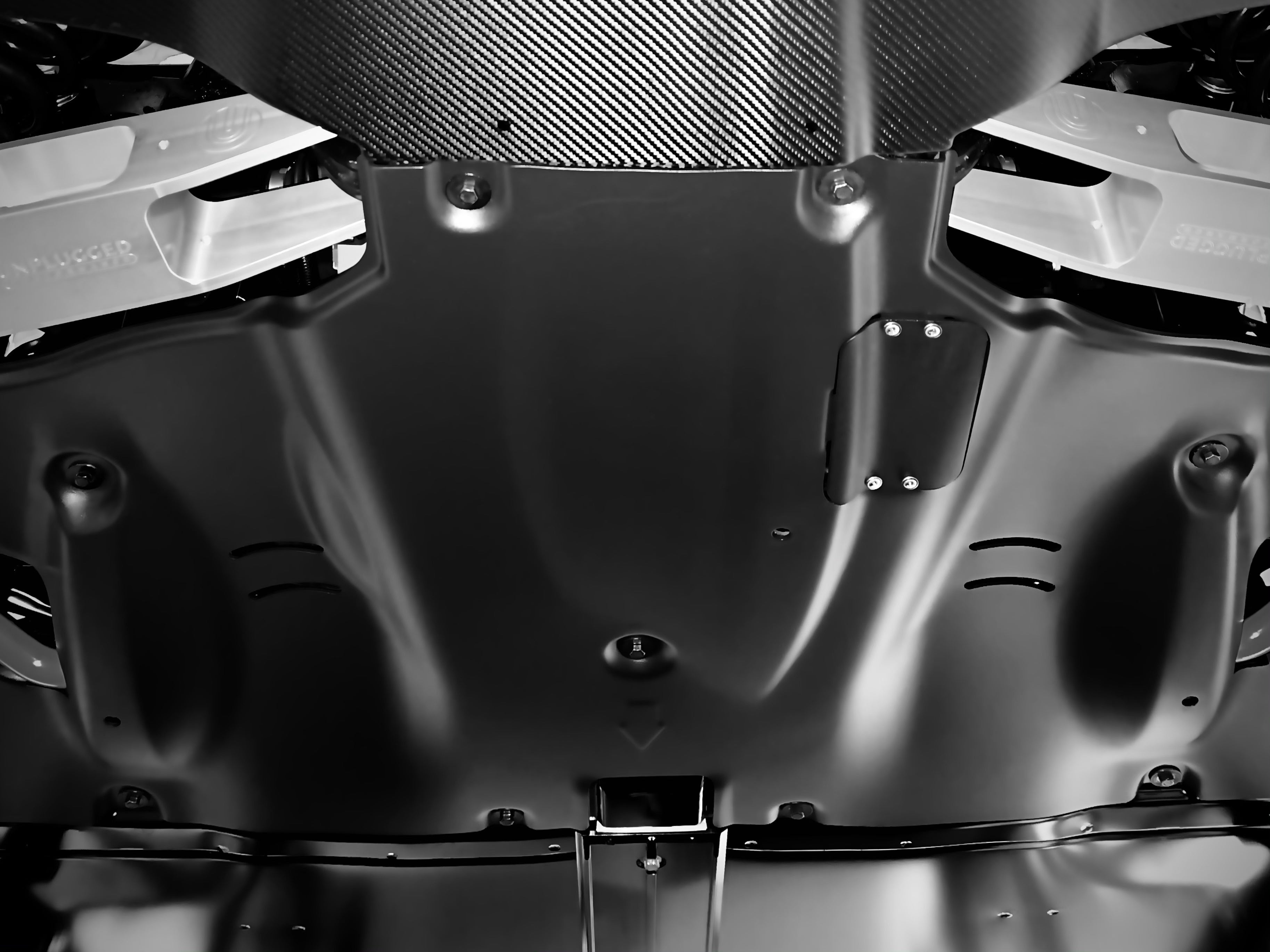 2017+ | Model 3 Skid Plates - Hydroformed Aluminum with Road Noise Red ...