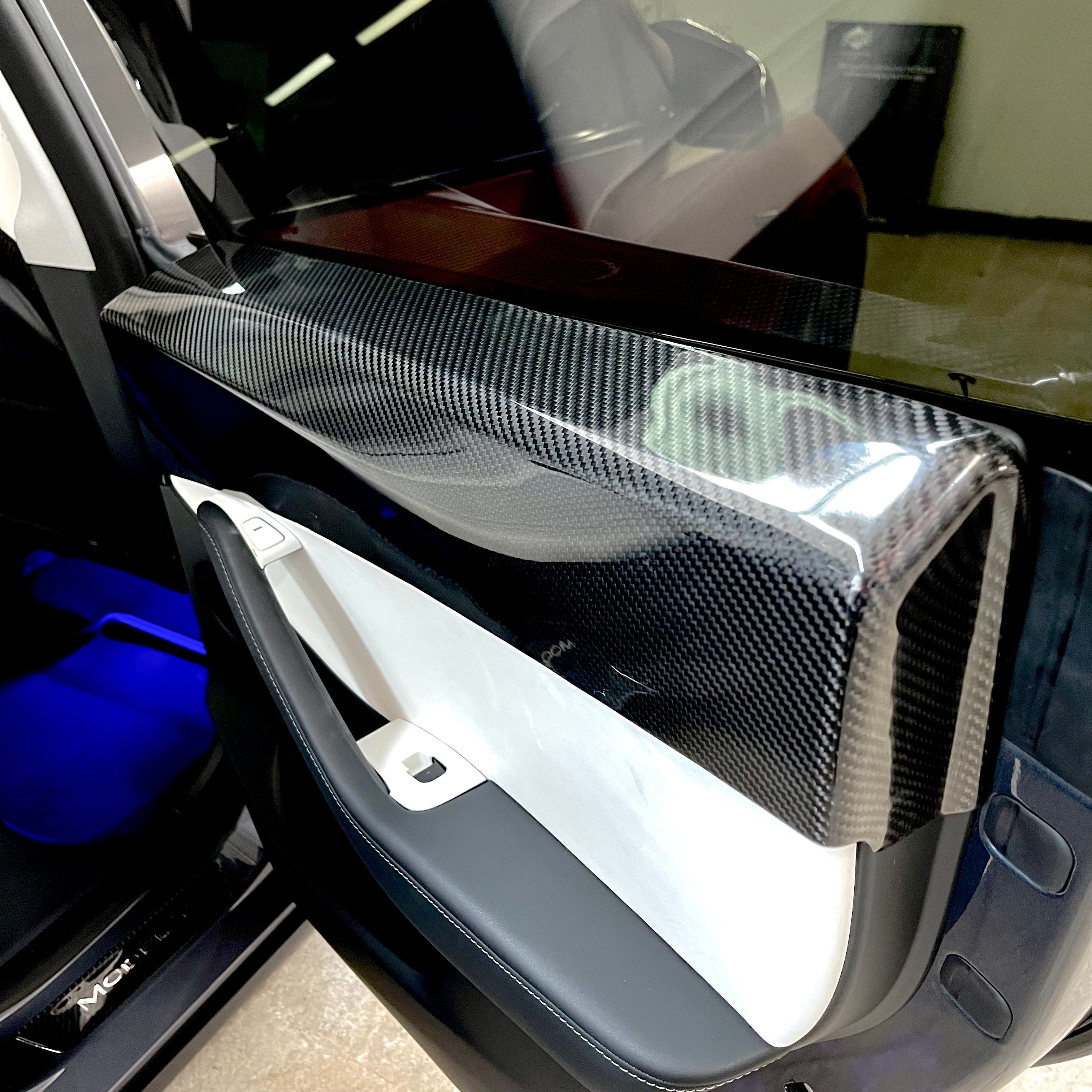 2020-2025 | Model Y Rear Door Panel Overlays (1 Pair) - Real Molded Ca ...