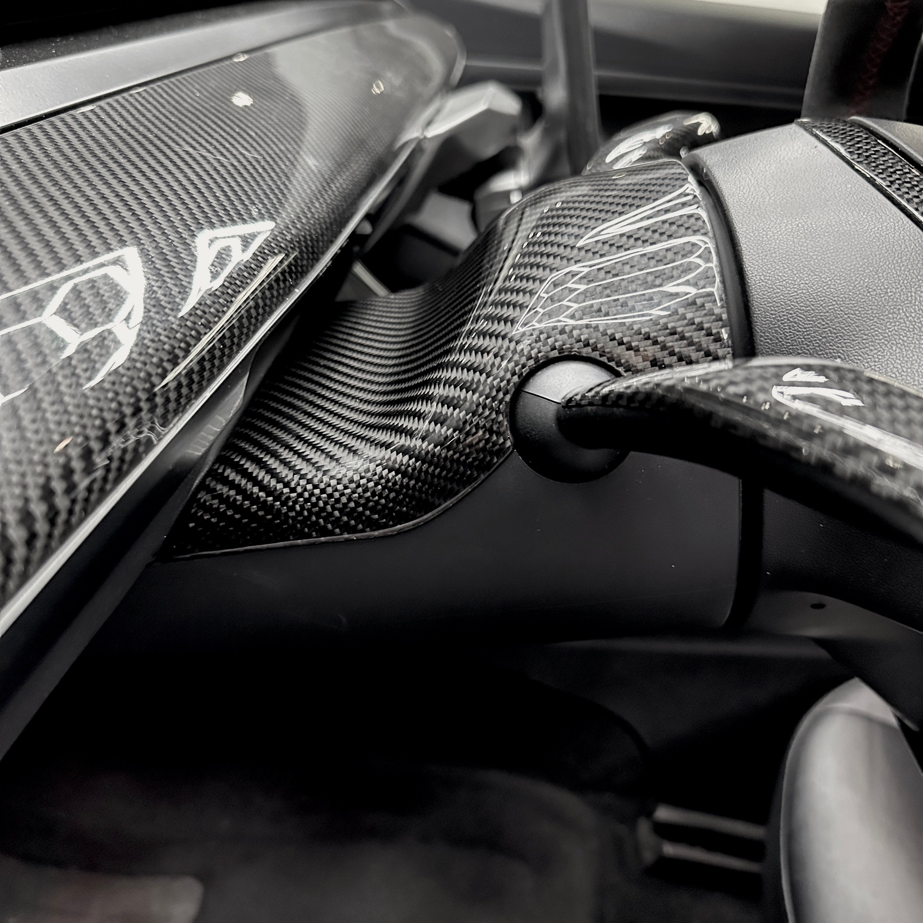 Model 3 & Y Steering Column Top Half Upgrade to Real Molded Carbon Fib ...