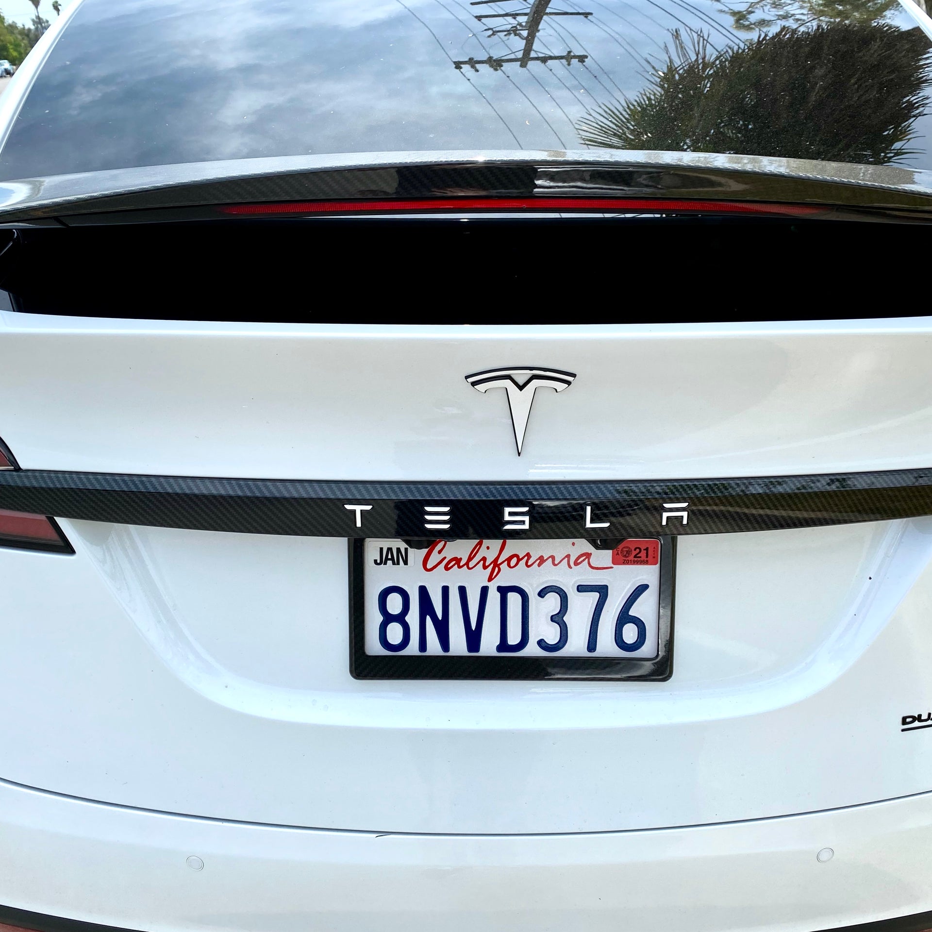 Model X Tailgate Applique & Front Inlay Cap - Hydro Carbon Fiber Coate ...