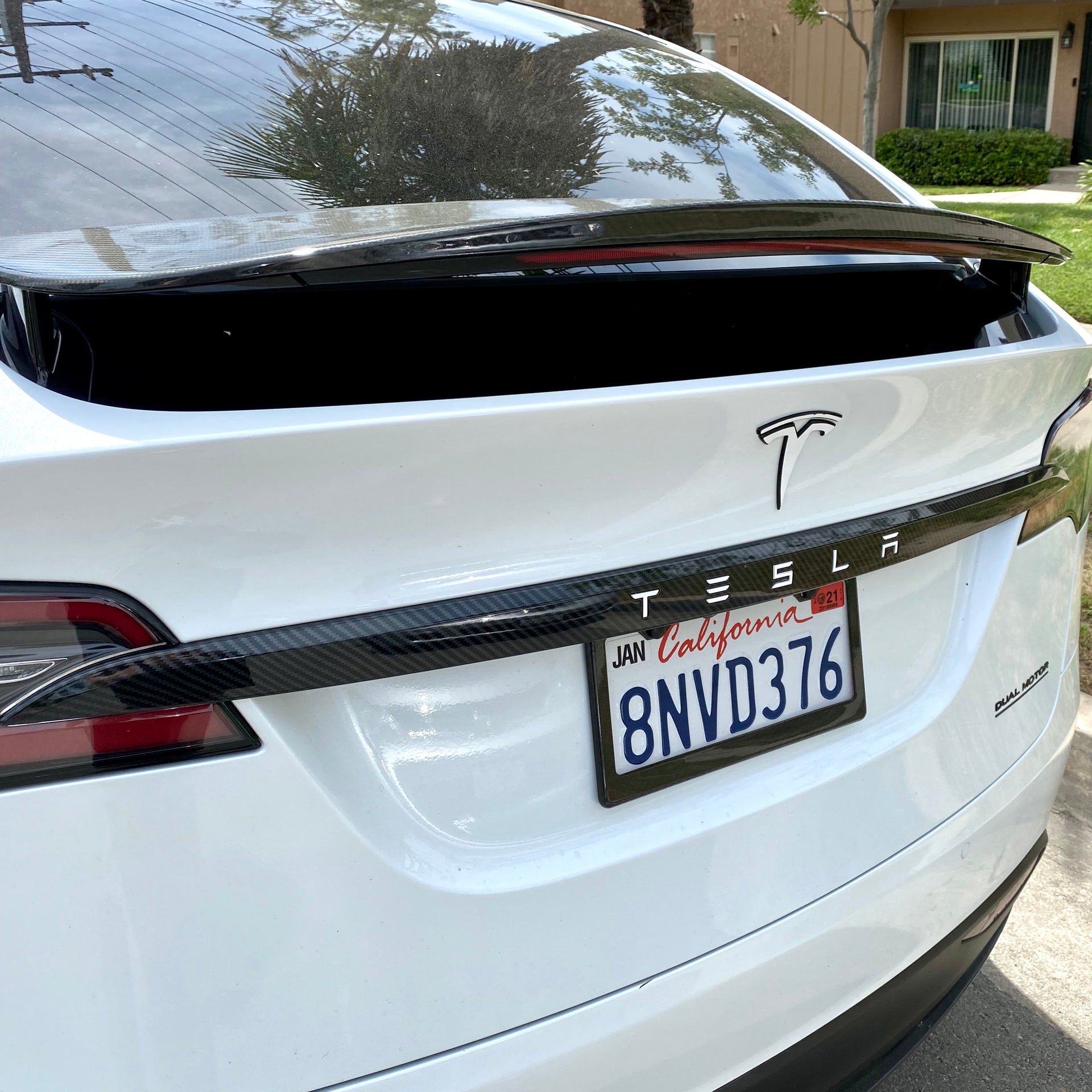 Model X Tailgate Applique & Front Inlay Cap - Hydro Carbon Fiber Coate ...