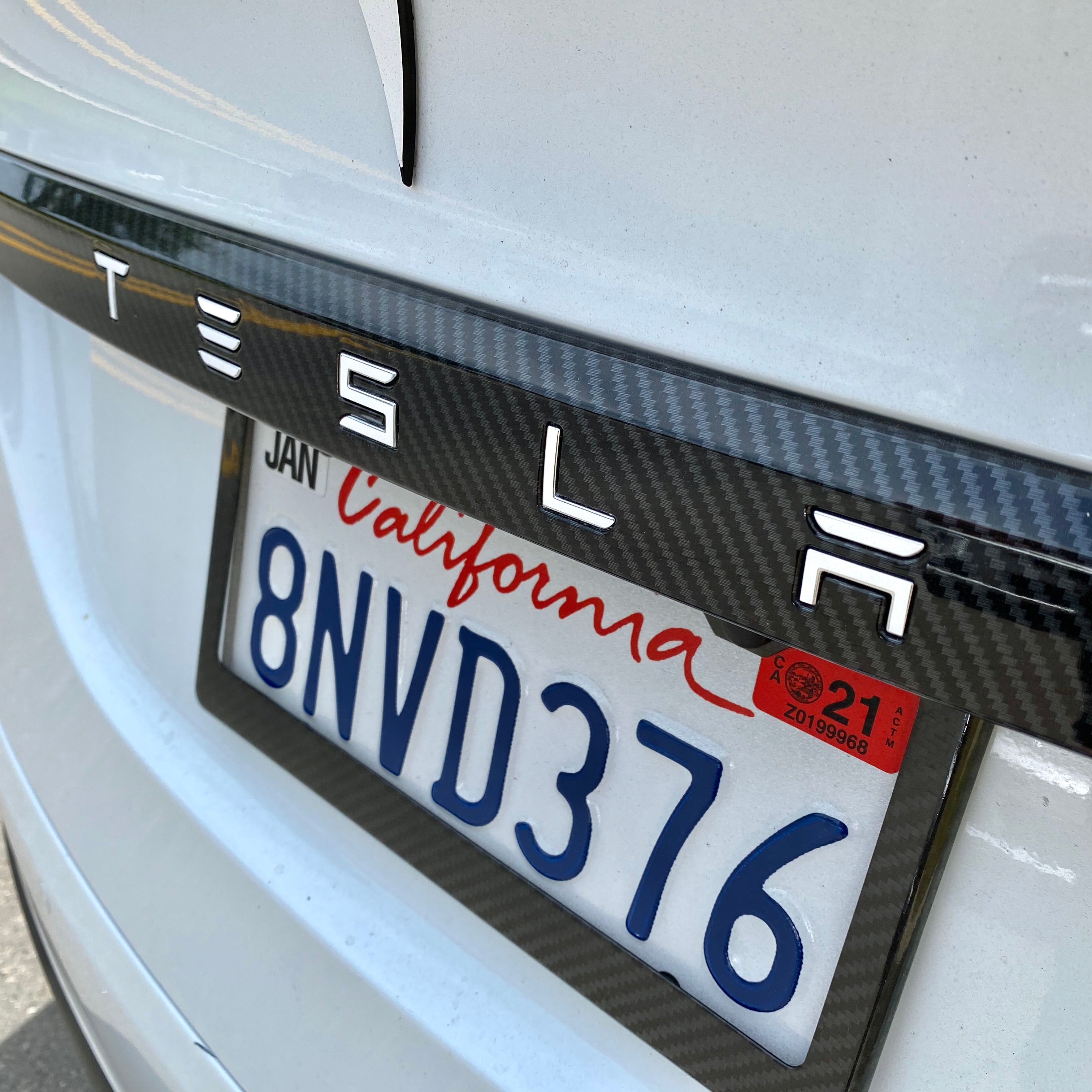 Model X Tailgate Applique & Front Inlay Cap - Hydro Carbon Fiber Coate ...