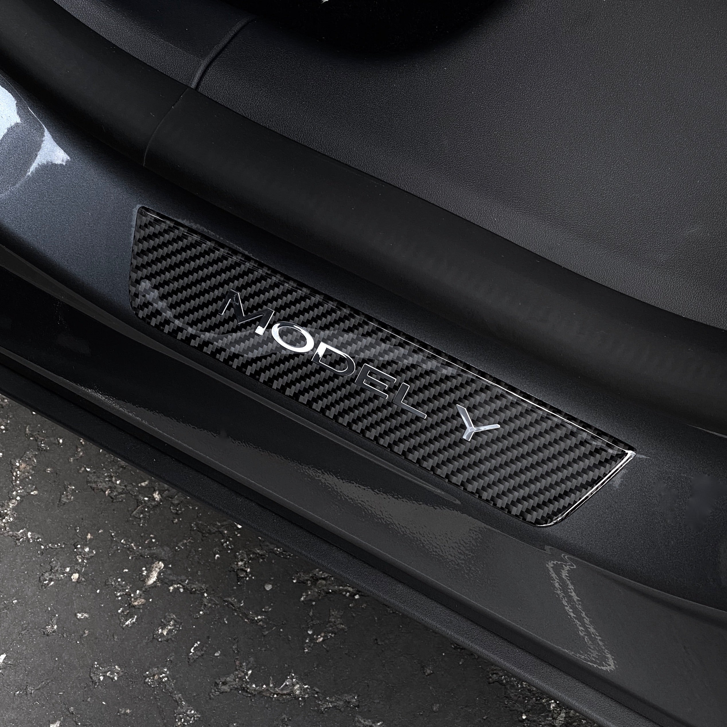 Model Y Door Sill Covers Front & Rear (1 Pair) - Flexible Urethane Car ...