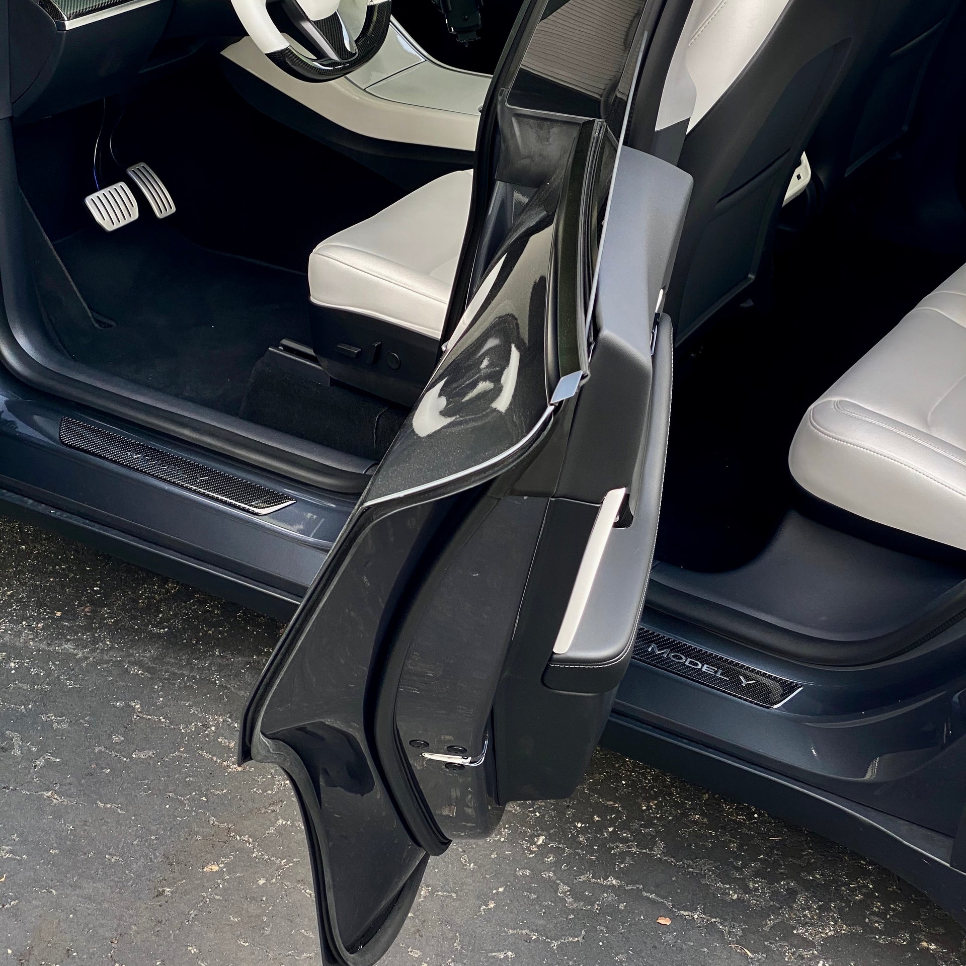 Model Y Door Sill Covers Front & Rear (1 Pair) - Flexible Urethane Car ...