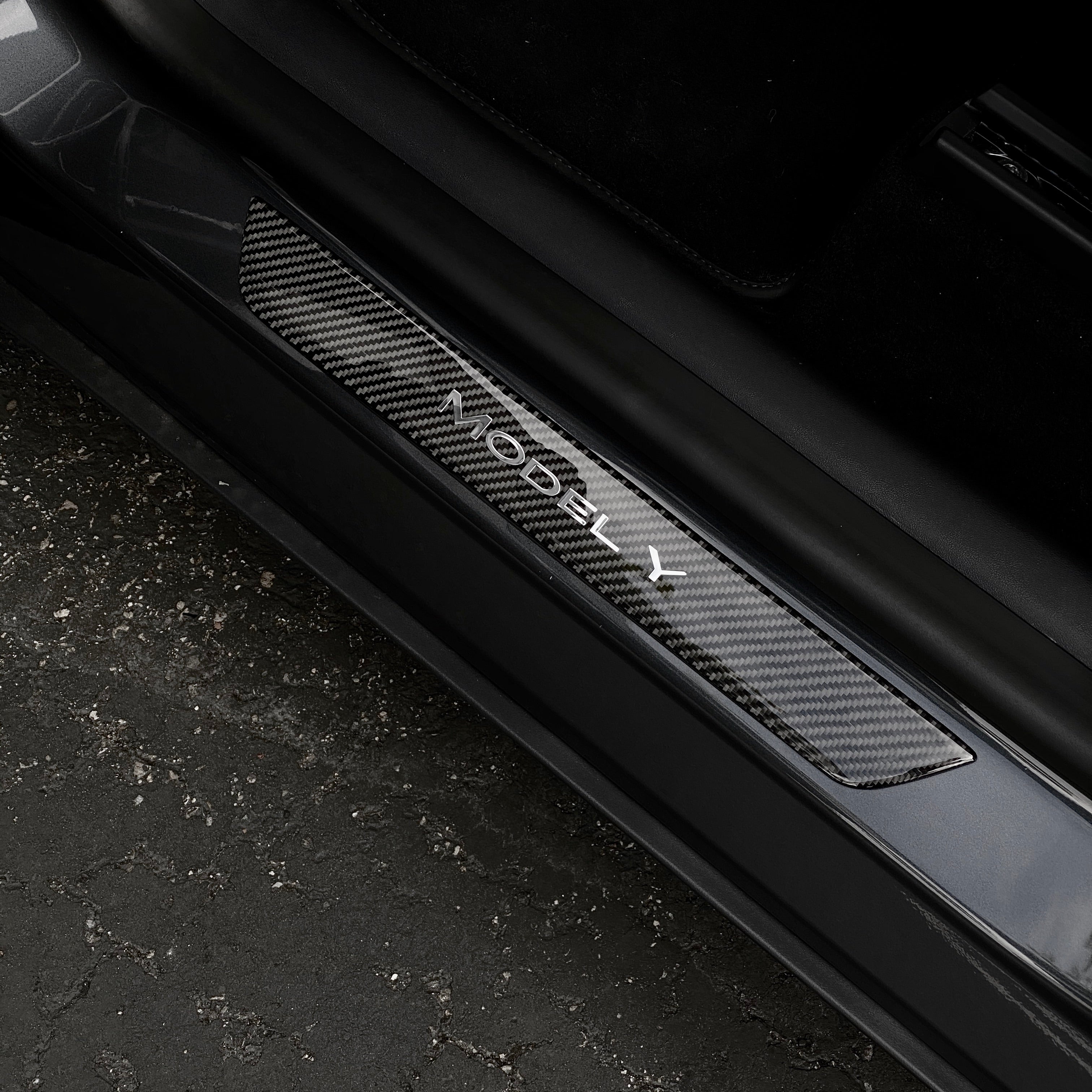 Model Y Door Sill Covers Front & Rear (1 Pair) - Flexible Urethane Car ...