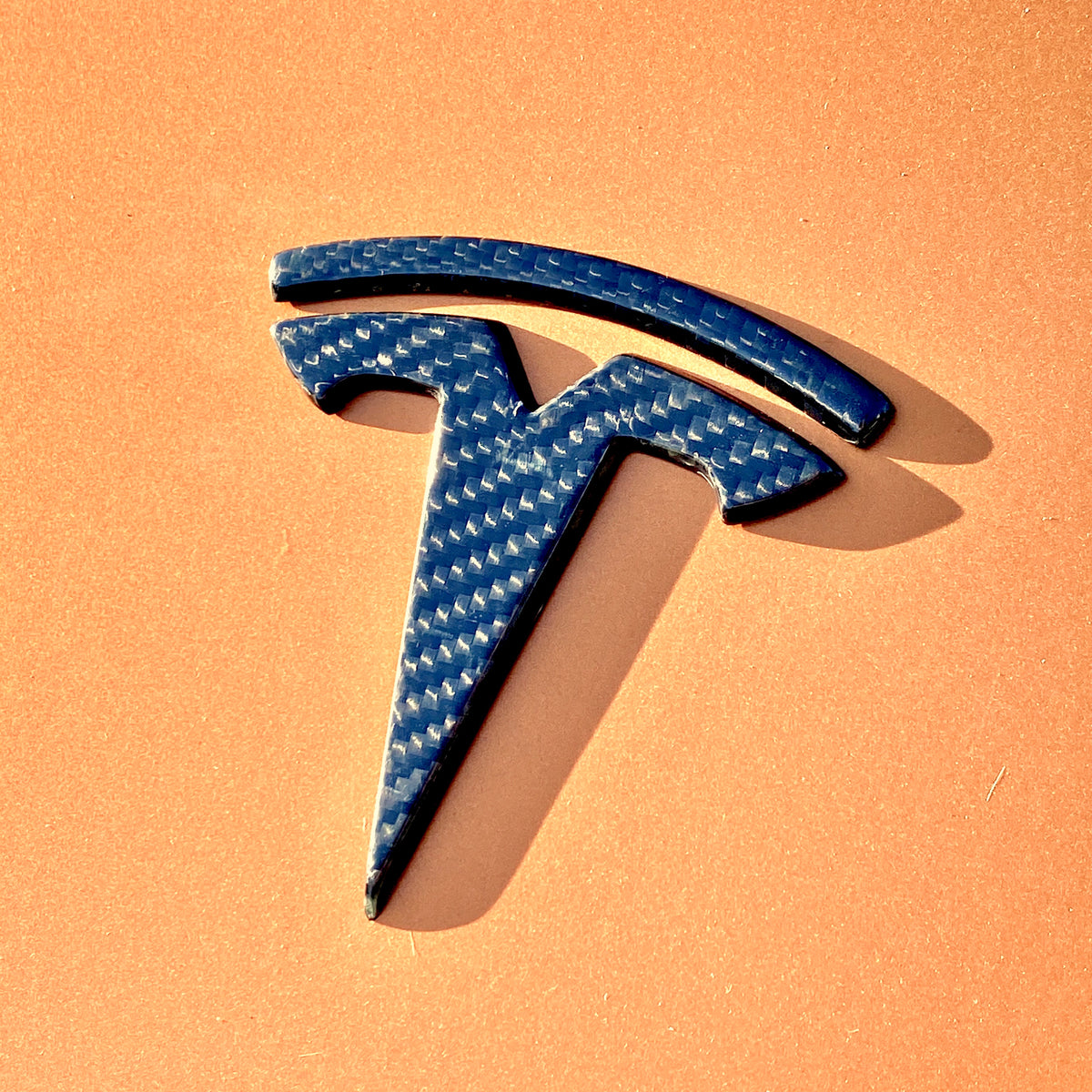 Model 3 T Logo Overlay (4 Pieces) Front & Back - Real Molded Carbon Fi ...