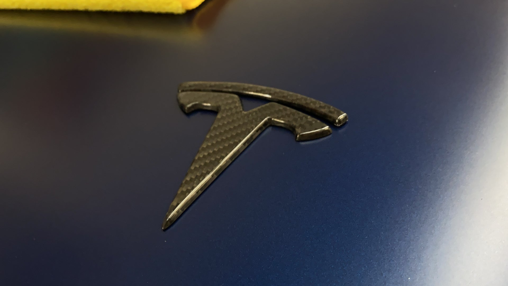 Model Y T Logo Overlay (4 Pieces) Front & Rear - Real Molded Carbon Fi ...