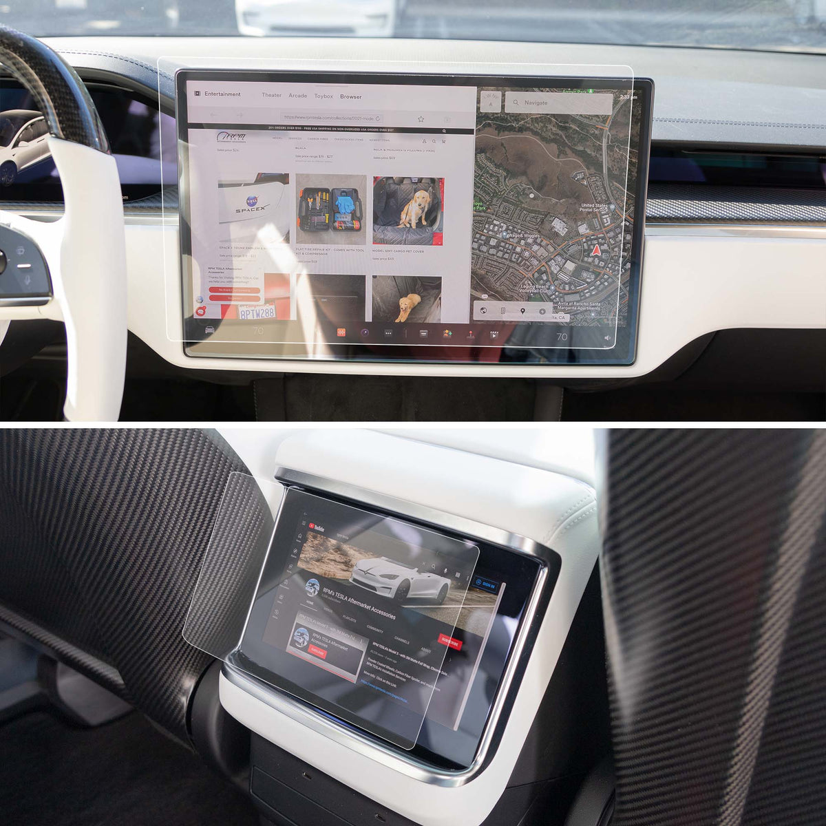 2021+ | Model S & X 9H Glass Screen Protector Kit (2 Pieces - Front ...