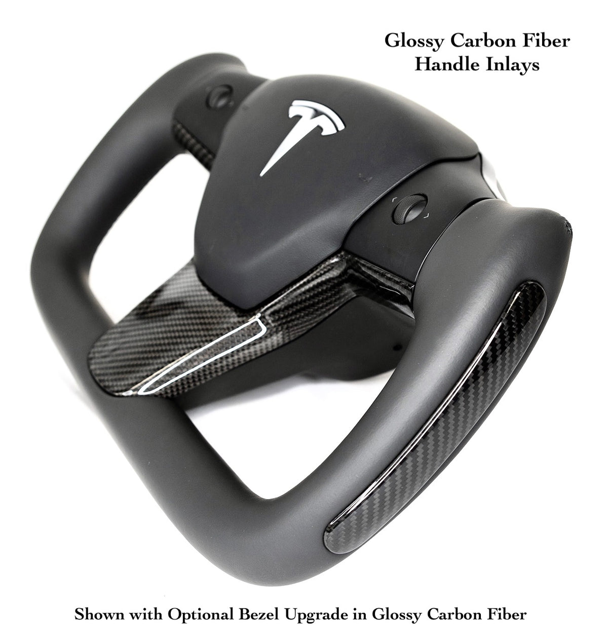 Model 3 & Y Rounded Base Heated Yoke Steering Wheel - Real Molded Carb ...