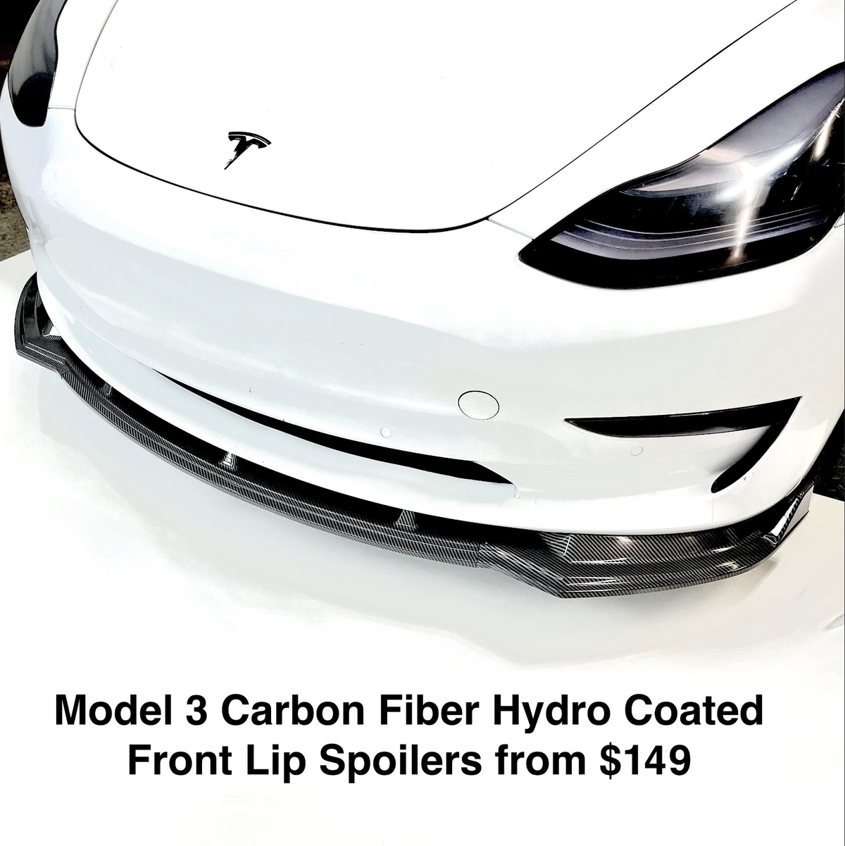 2017-2023 | Model 3 Front Lip Spoiler ABS Plastic (3 Piece) - Variety ...