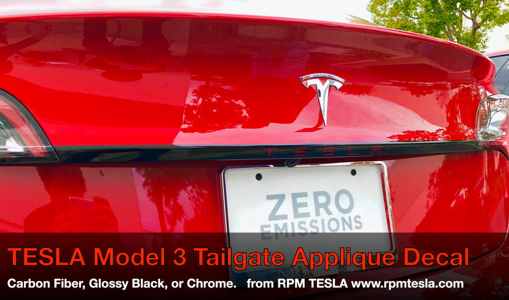 Model 3 Tailgate Applique' Vinyl Strip Accent – RPM TESLA Aftermarket ...