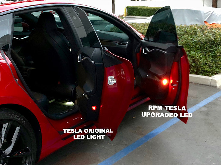 Model S & X - Red Door LED Lights – RPM TESLA Aftermarket Accessories