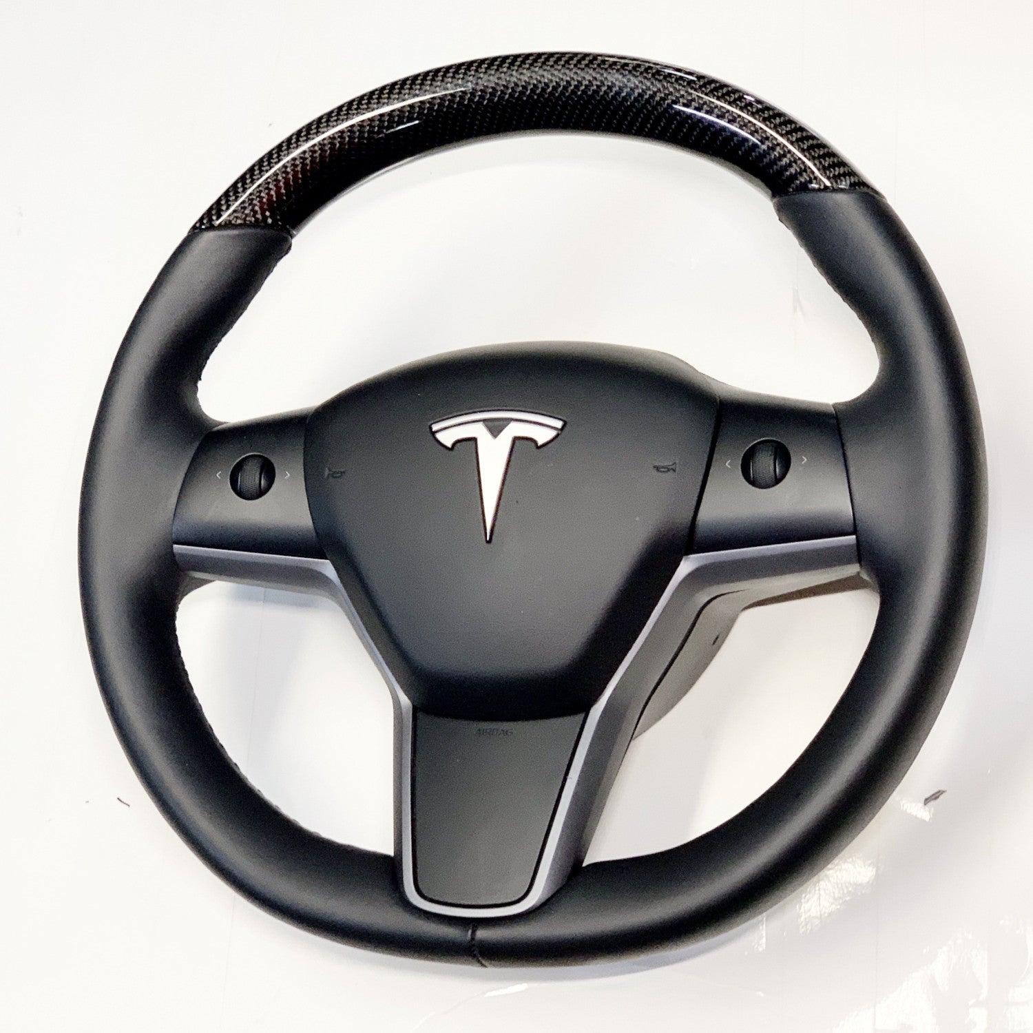 Model 3 & Y - Standard Steering Wheel - Top Half Real Molded Carbon Fi ...