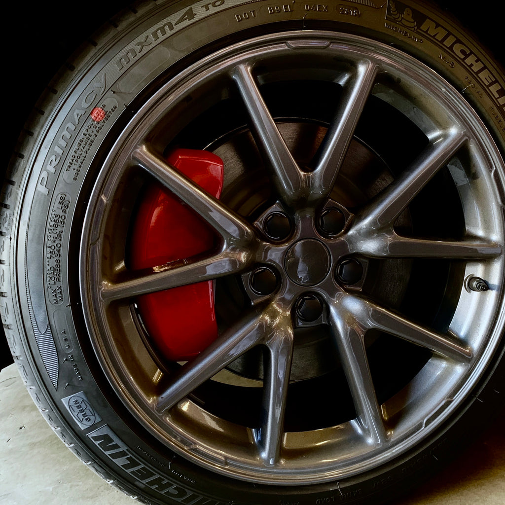 Model 3 Flat Caliper Covers - Red (Engraved TESLA or with Vinyl TESLA ...